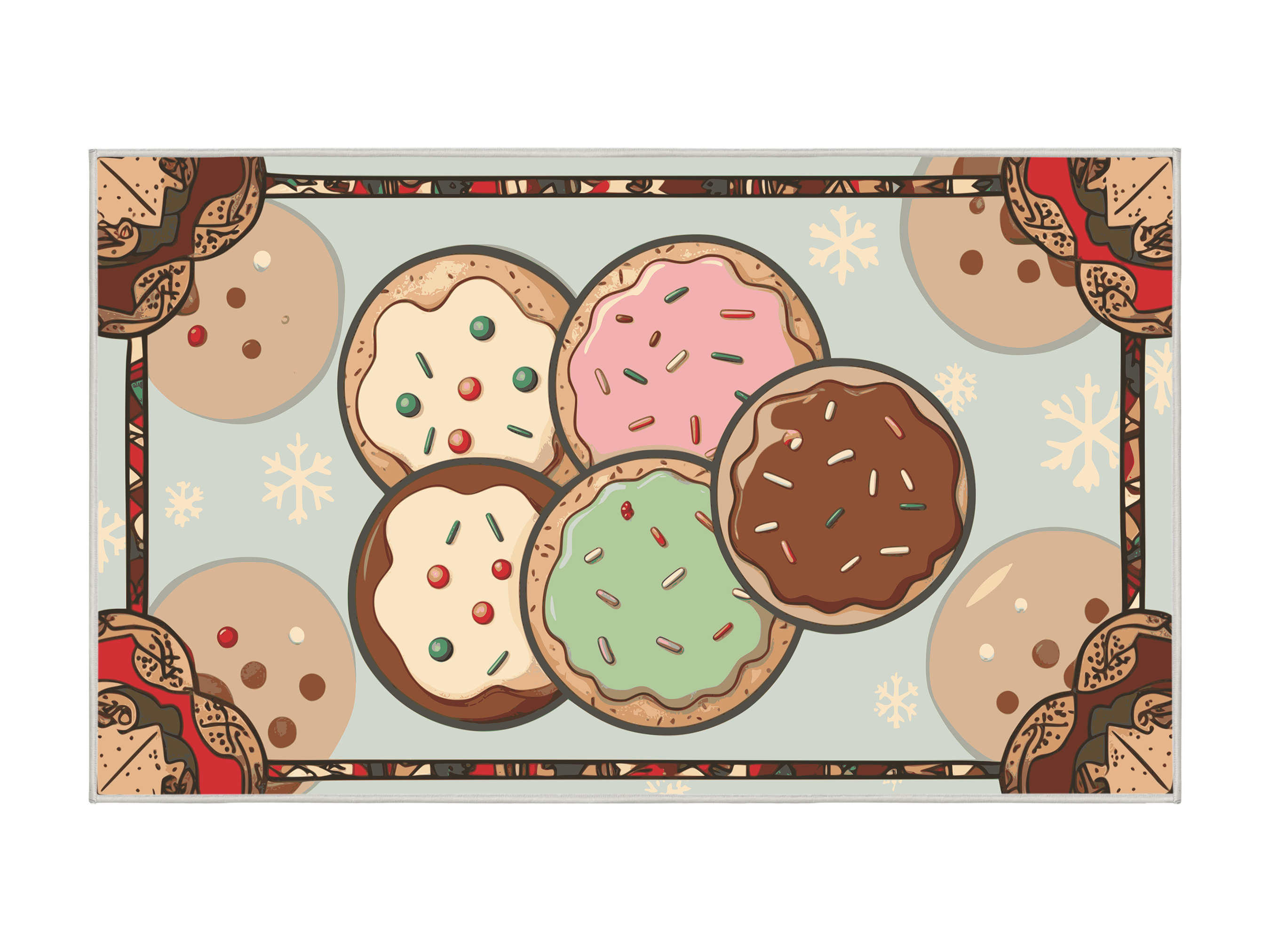 The Holiday Aisle® Washable Cookies Holiday Rug | Wayfair