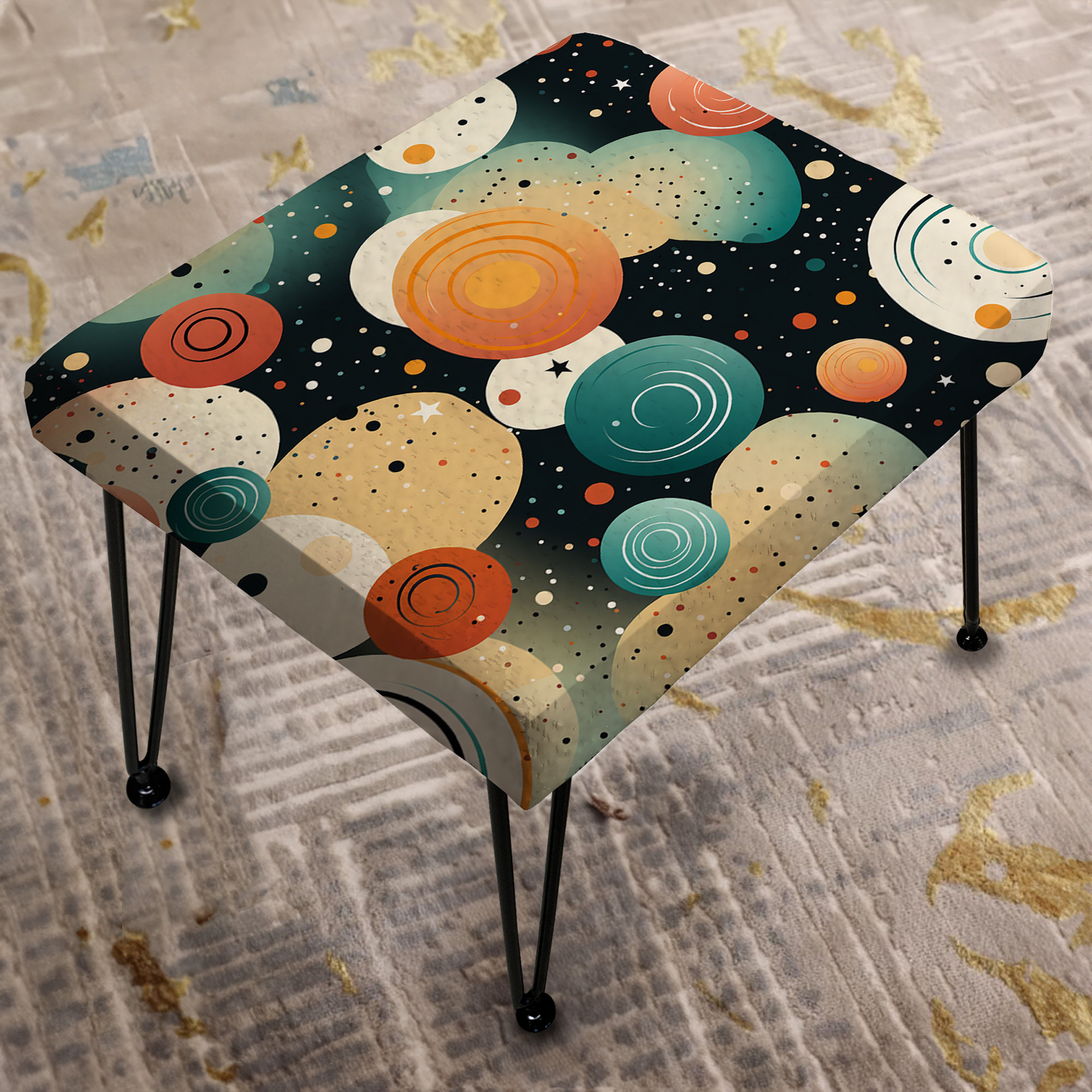 Design Art Cosmic Simplicity - Geometric Rectangle Ottoman | Wayfair