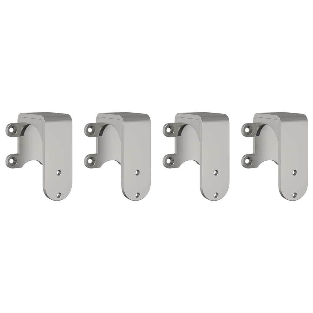 Vidaxl Barn Door Bypass Brackets 4 Pcs For Round Rails Stainless Steel ...