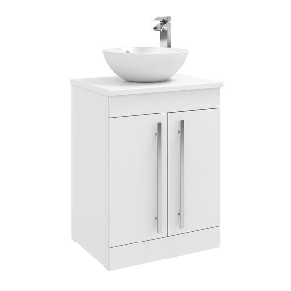 K-Vit Purity 600mm Floor Standing Vanity Unit with Oval Basin and ...