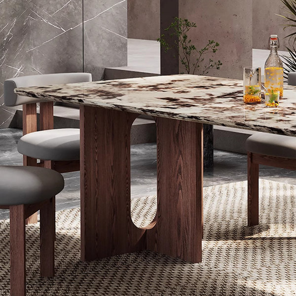 ALLNICEDT Stylish Faux Marble Dining Table | Wayfair