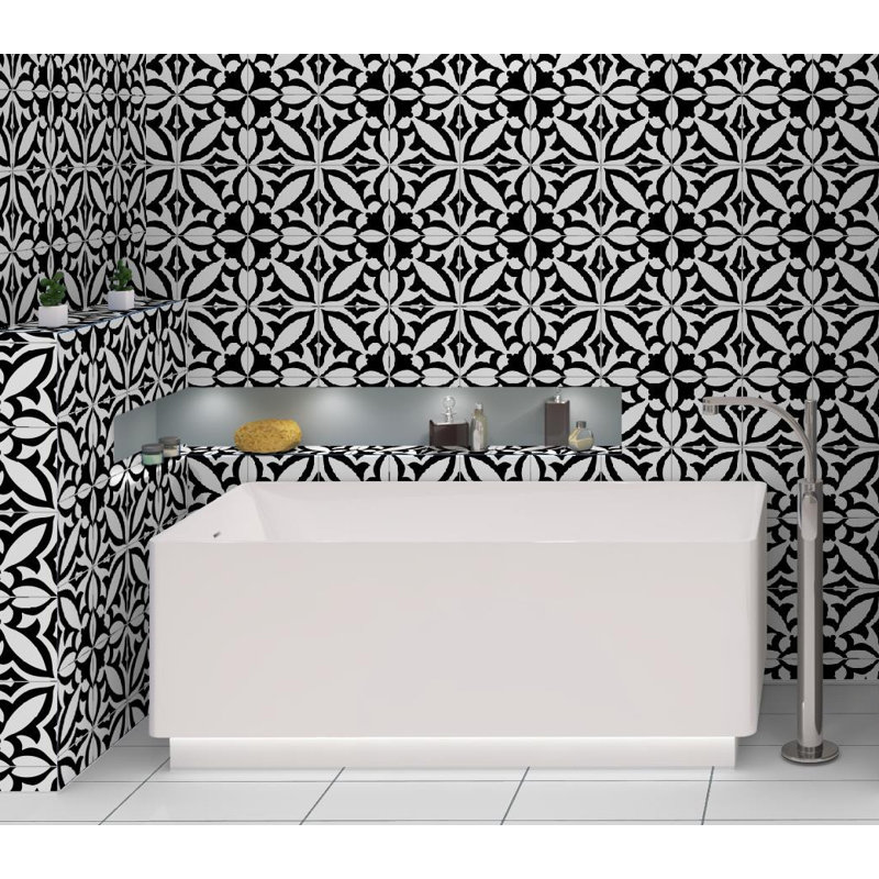 Andova Luv Ti'amo Black and White 8-in Encaustic Matte Porcelain Wall ...