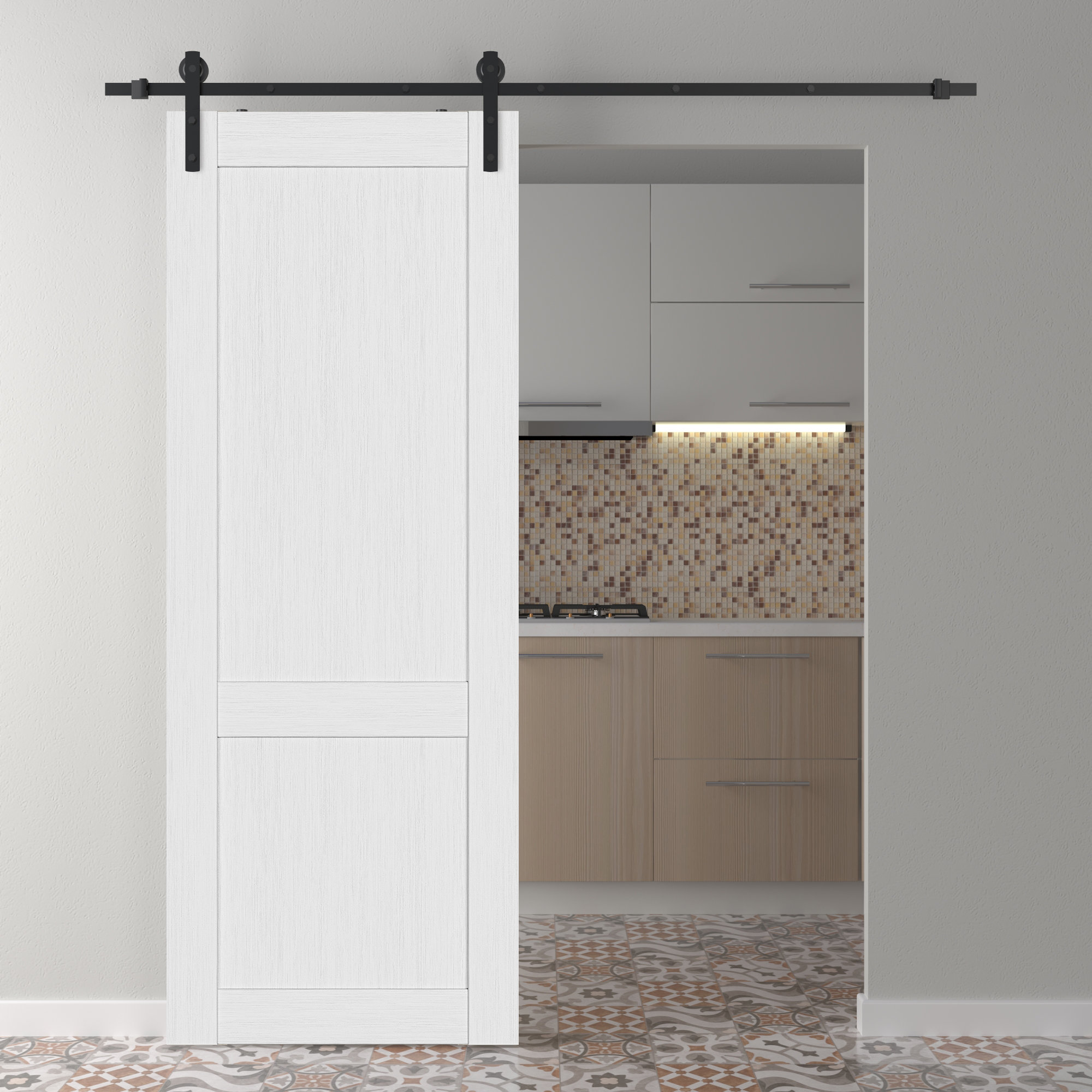 Belldinni Shaker 2 Panel Manufactured Wood Prefinished Barn Door With Hardware Kit | Wayfair