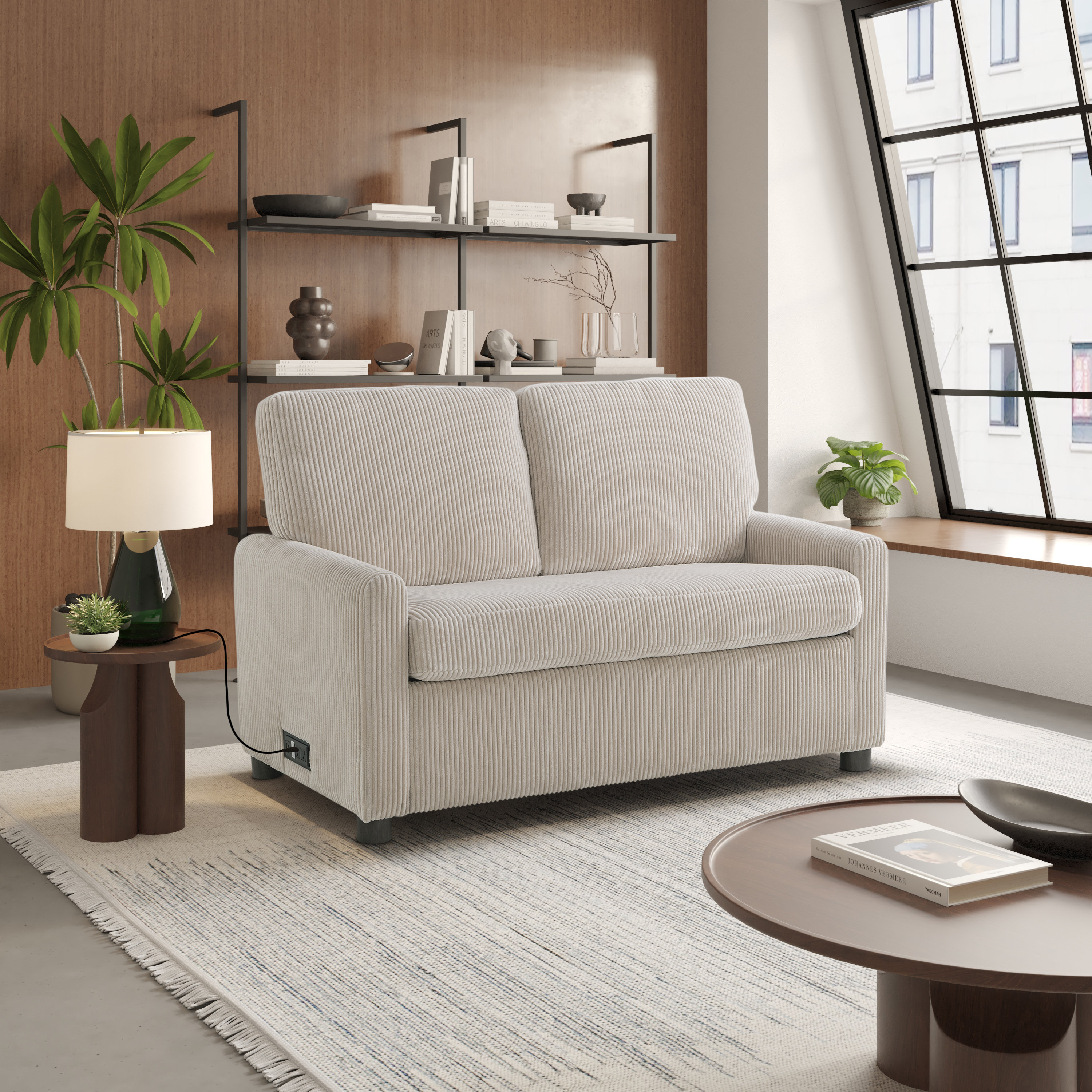 Serta Damon 53.5" Convertible Loveseat with Pull Out Twin Size Sleeper ...