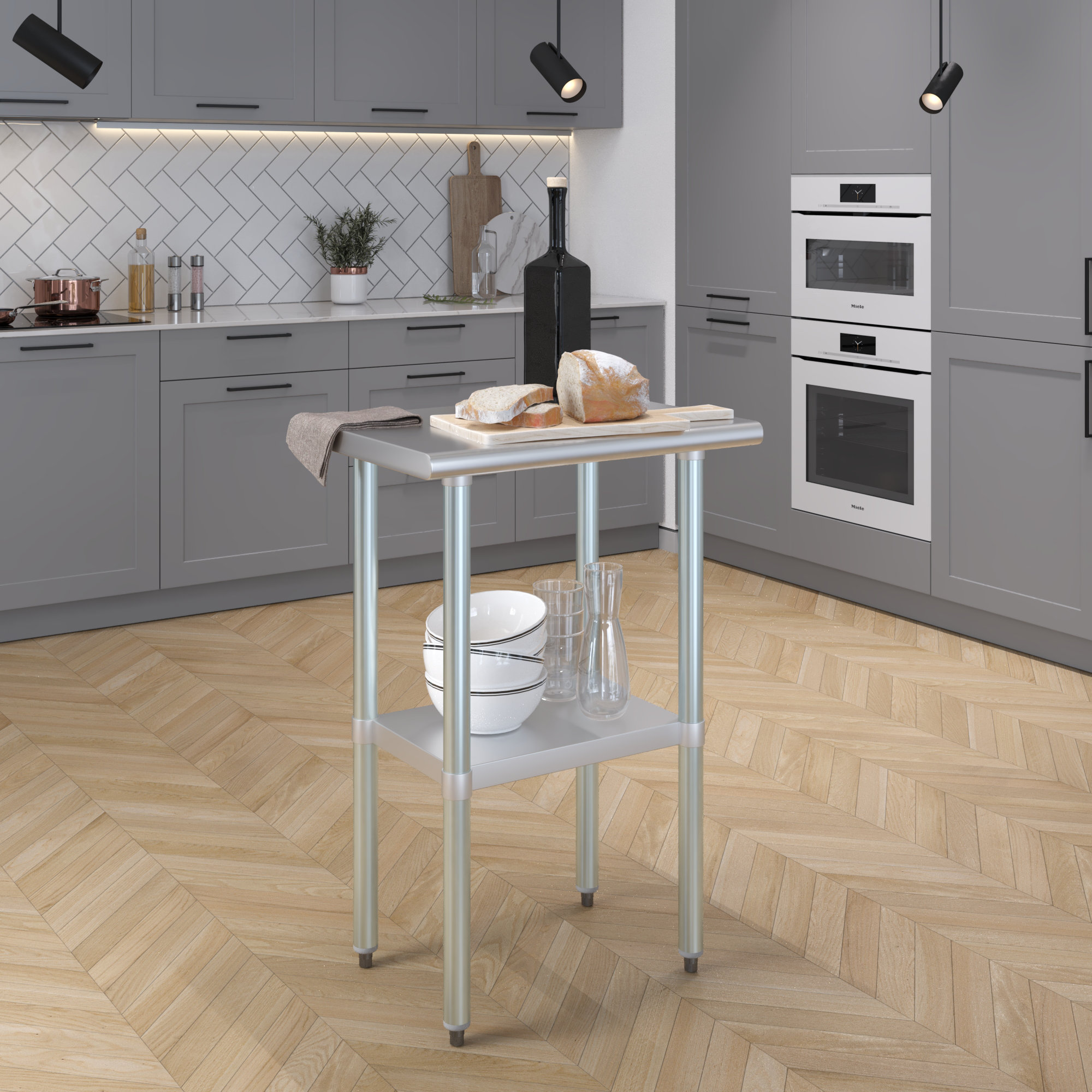 Amgood 18 in. x 24 in. Stainless Steel Table | Wayfair