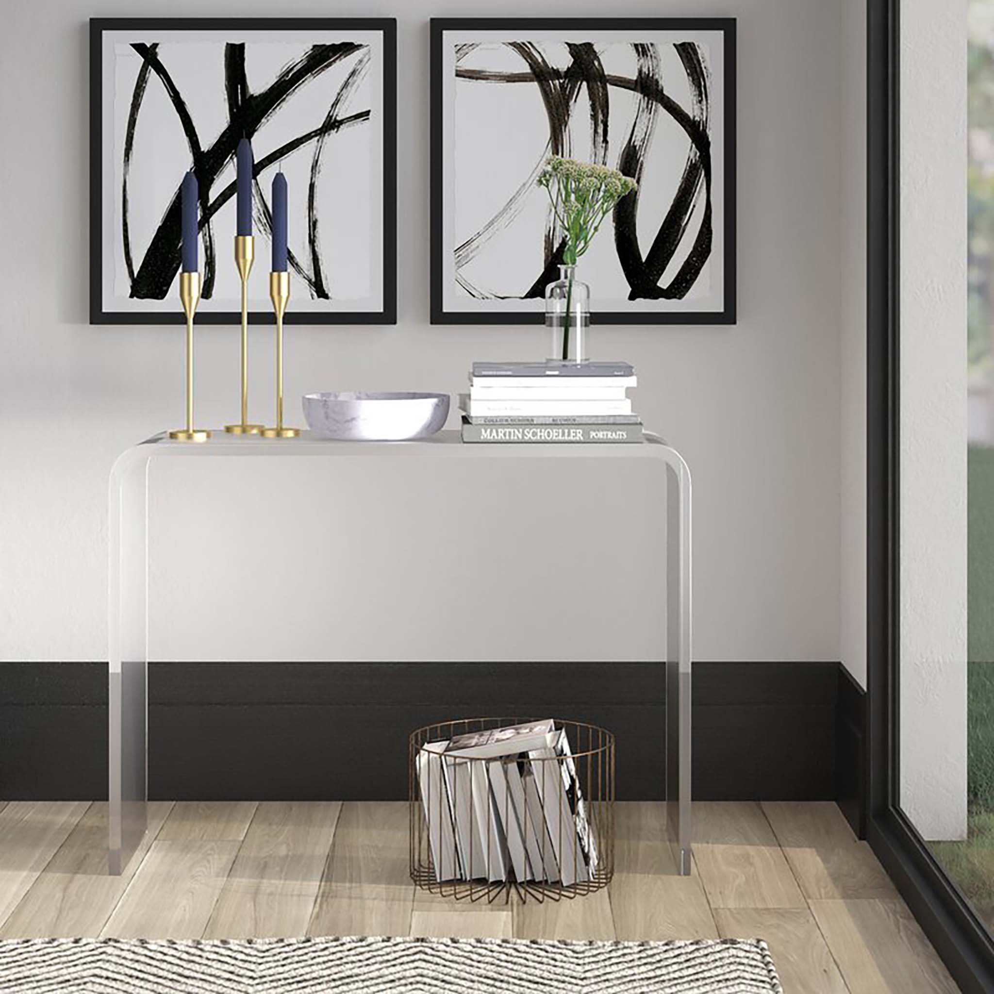 Metro Lane Clear Acrylic Console Table | Wayfair.co.uk