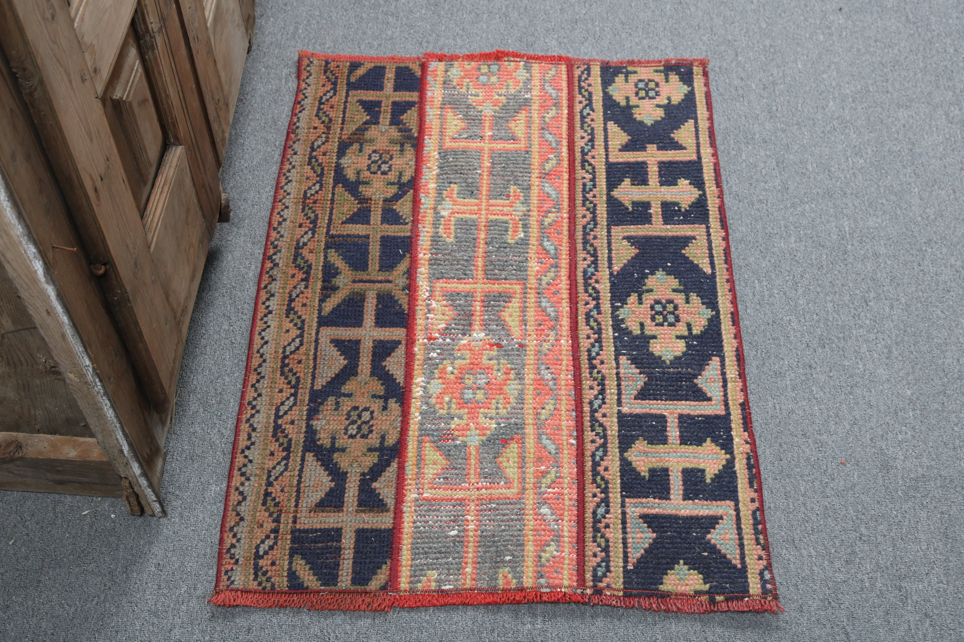 Bungalow Rose Authentic Vintage Turkish Mat in Navy with Intricate ...