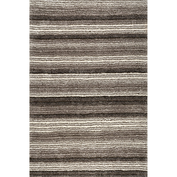 17 Stories Panitz Hand Tufted Multi Striped Shaggy Gray/Brown Area Rug ...