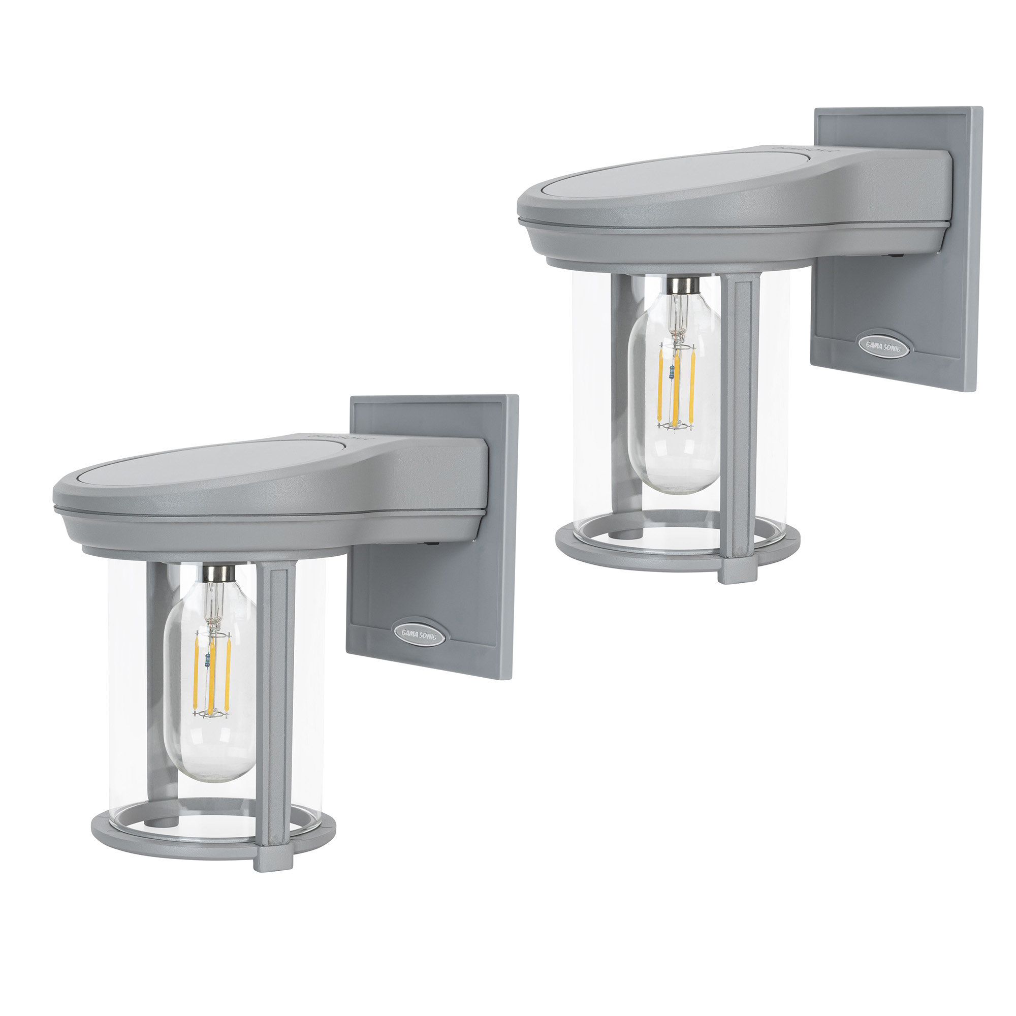 Gama Sonic Bay Solar Coach Dusk to Dawn Wall Light Sconce with Edison ...