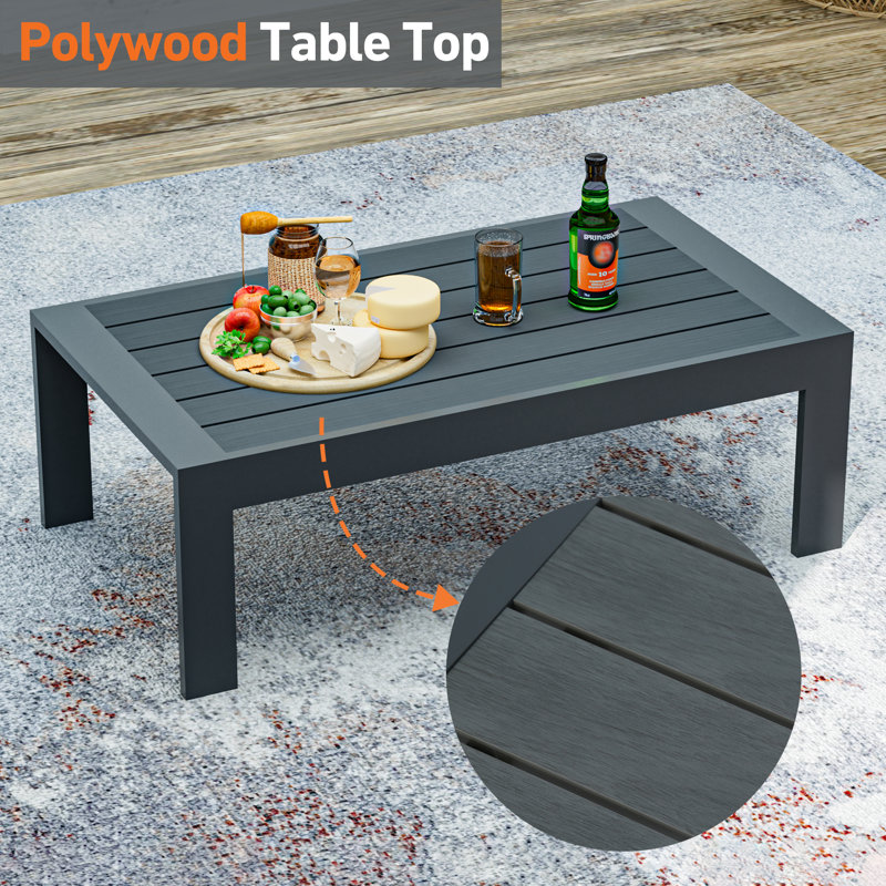 Latitude Run® Keldin 5-Piece Aluminum Conversation Dinning Patio ...