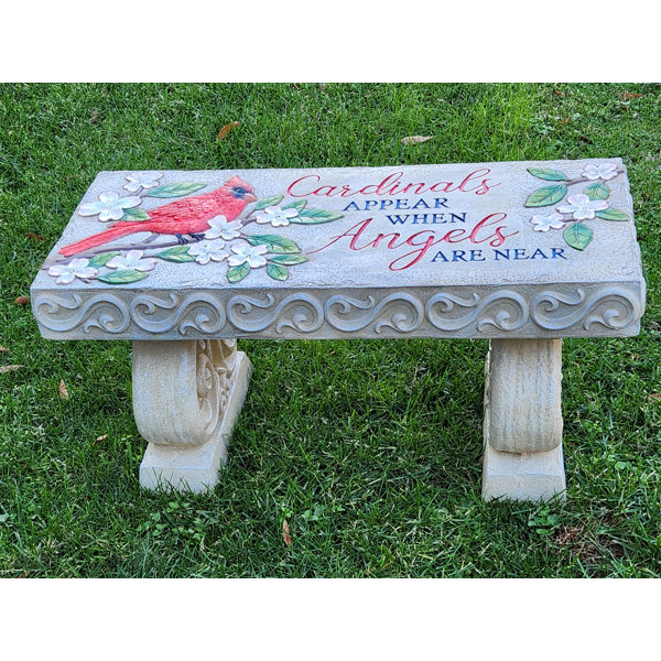 The Twillery Co.® Algona LED Cardinals Outdoor Statuary Memorial Bench ...