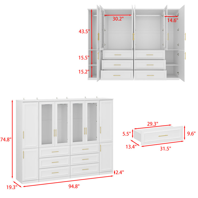 Lark Manor™ 94.8”W Large Wardrobe & Reviews | Wayfair