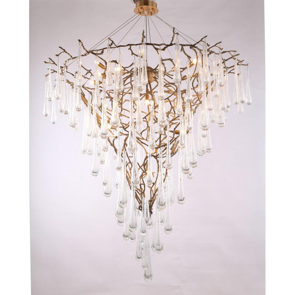 ALAN MIZRAHI LIGHTING 9 - Light Cast Bronze Branches Pendant Chandelier ...