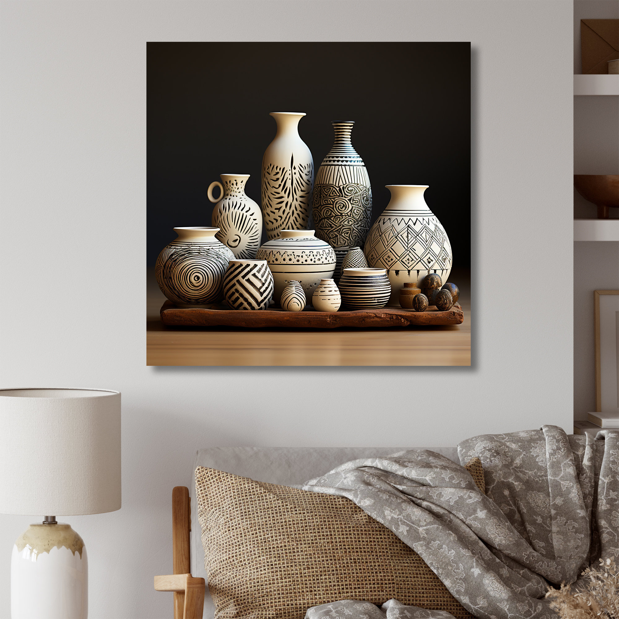 Dakota Fields White Avant Garde Boho Pottery - Abstract Still Lifes ...