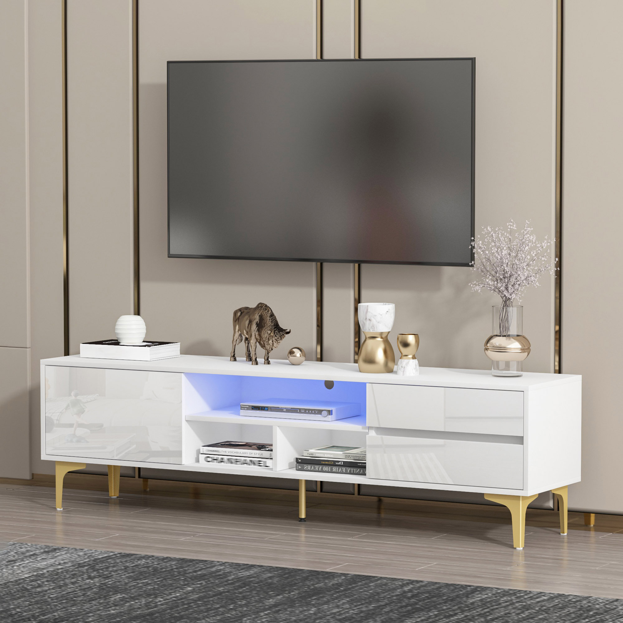 Wrought Studio™ TV Stand,TV Cabinet,Entertainment Center,TV Console,Media Console,With LED ...