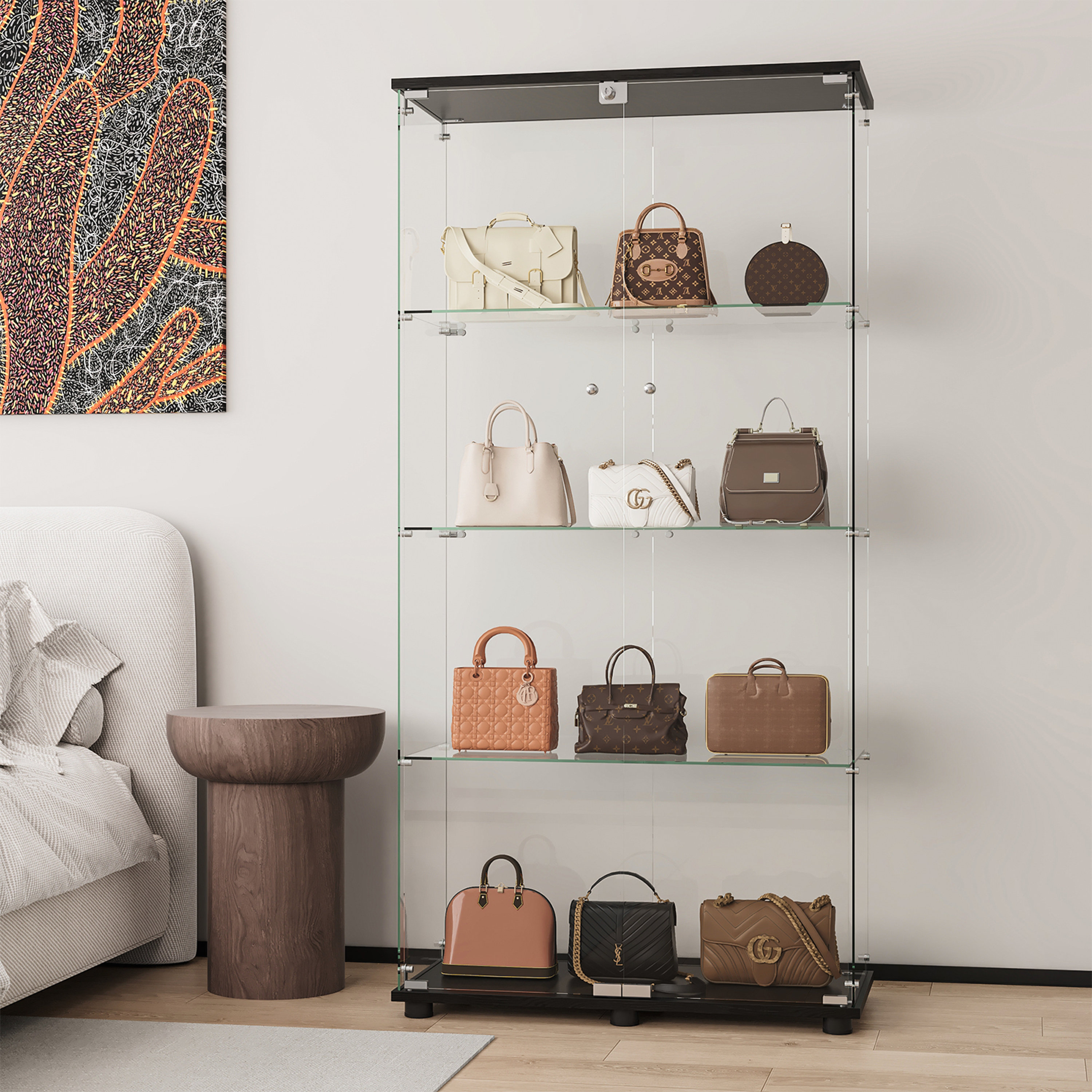 Rongeng Versatile Glass Display Cabinet With Ample Storage And Secure ...