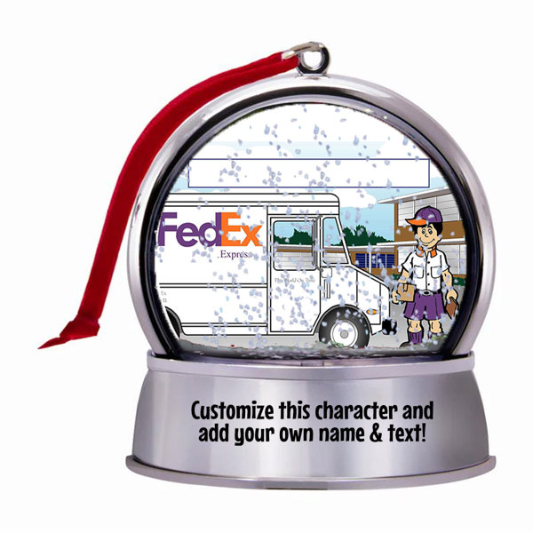 Printed Perfection Personalized Name That Toon Fedex Driver Male Snow ...