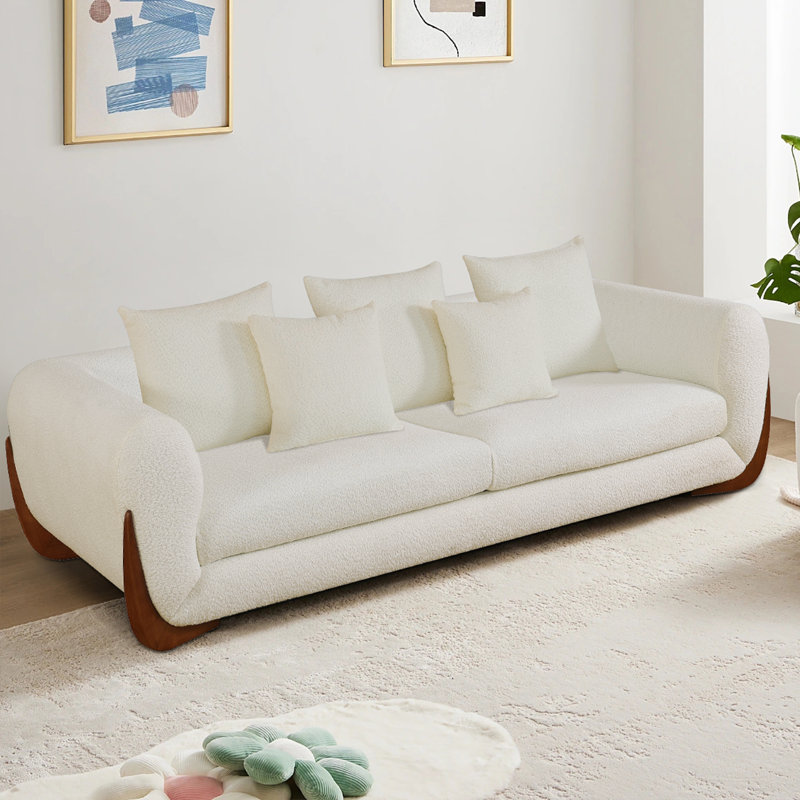 Brayden Studio® Emiljan 86'' Round Arms Curved Sofa & Reviews | Wayfair