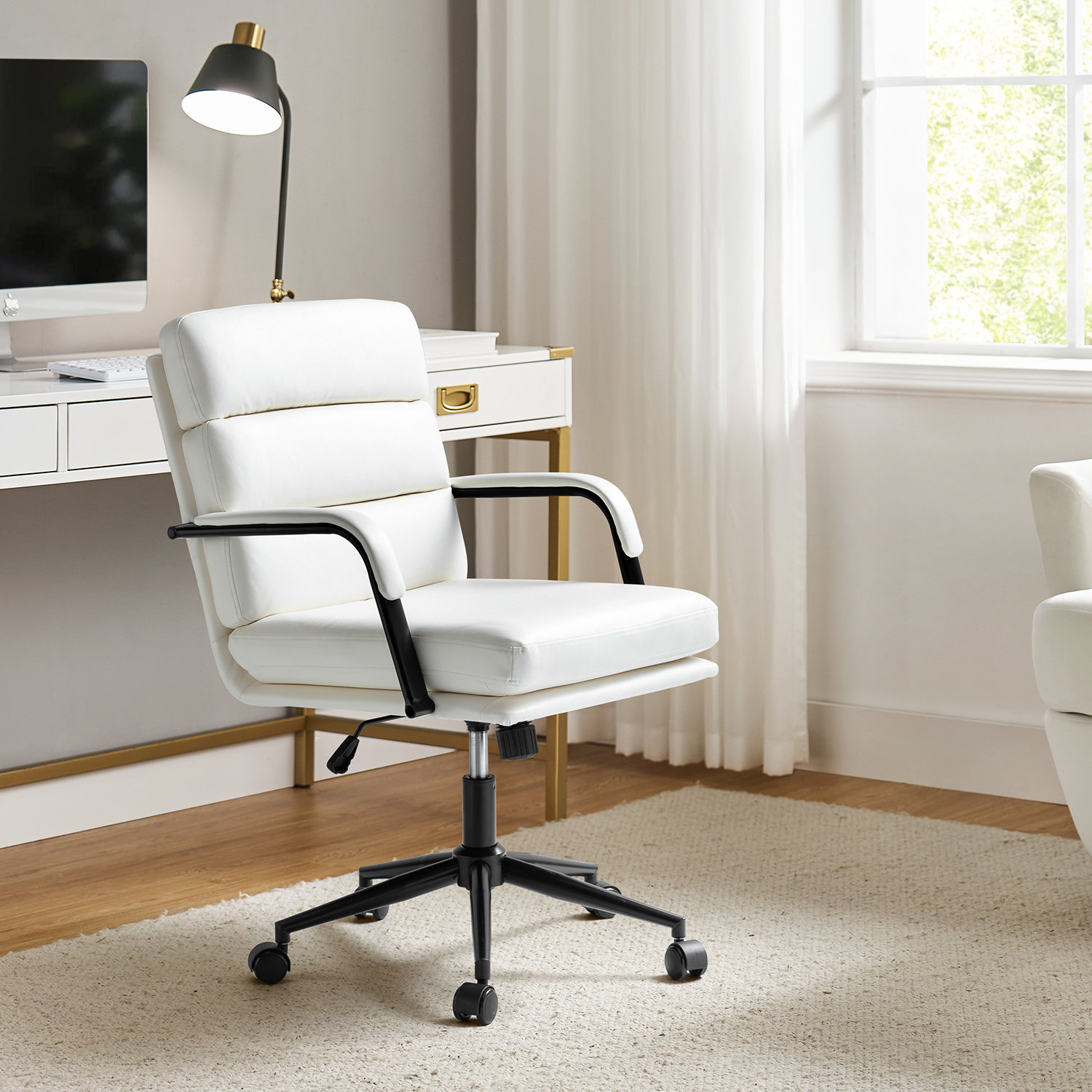 Borough Wharf Annetrude Faux Leather Swivel Tilt Task Office Chair ...