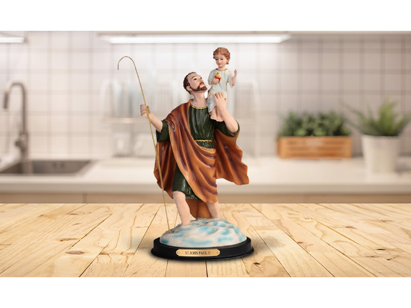 Trinx 12"H Saint Christopher Holy Figurine Unique Gifts | Wayfair