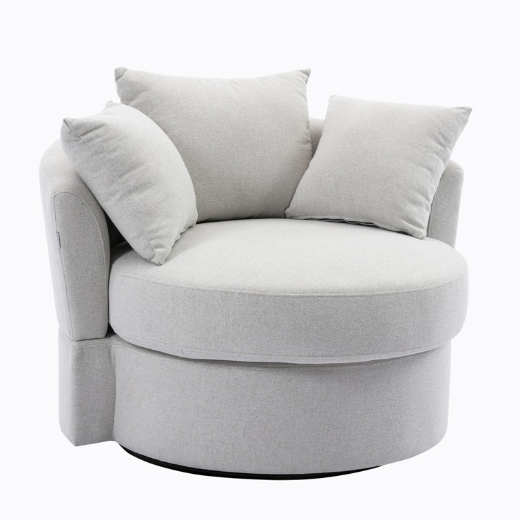 Latitude Run® Goungo Upholstered Swivel Barrel Chair | Wayfair