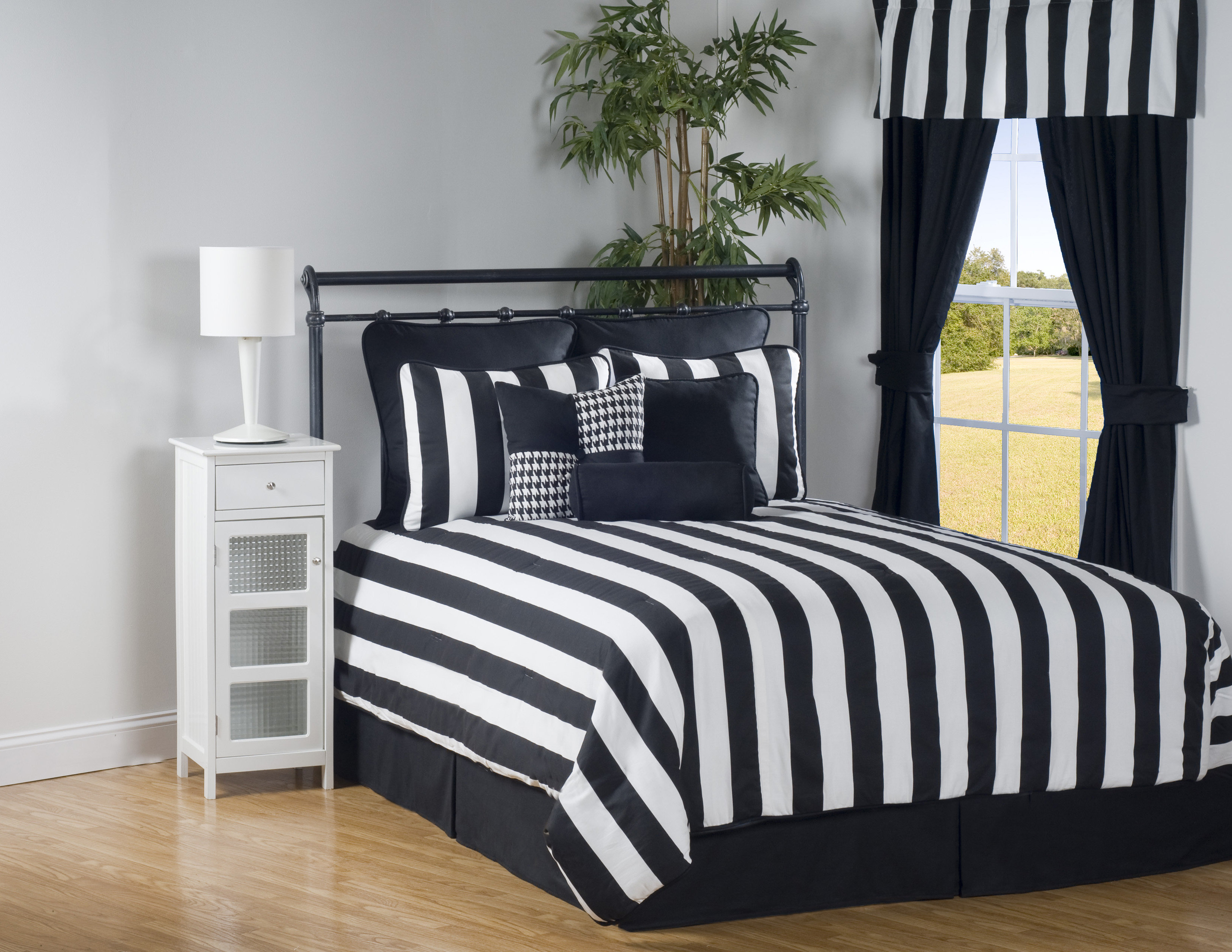 Victor Mill City cabana black and white cotton Stripe daybed Set | Wayfair