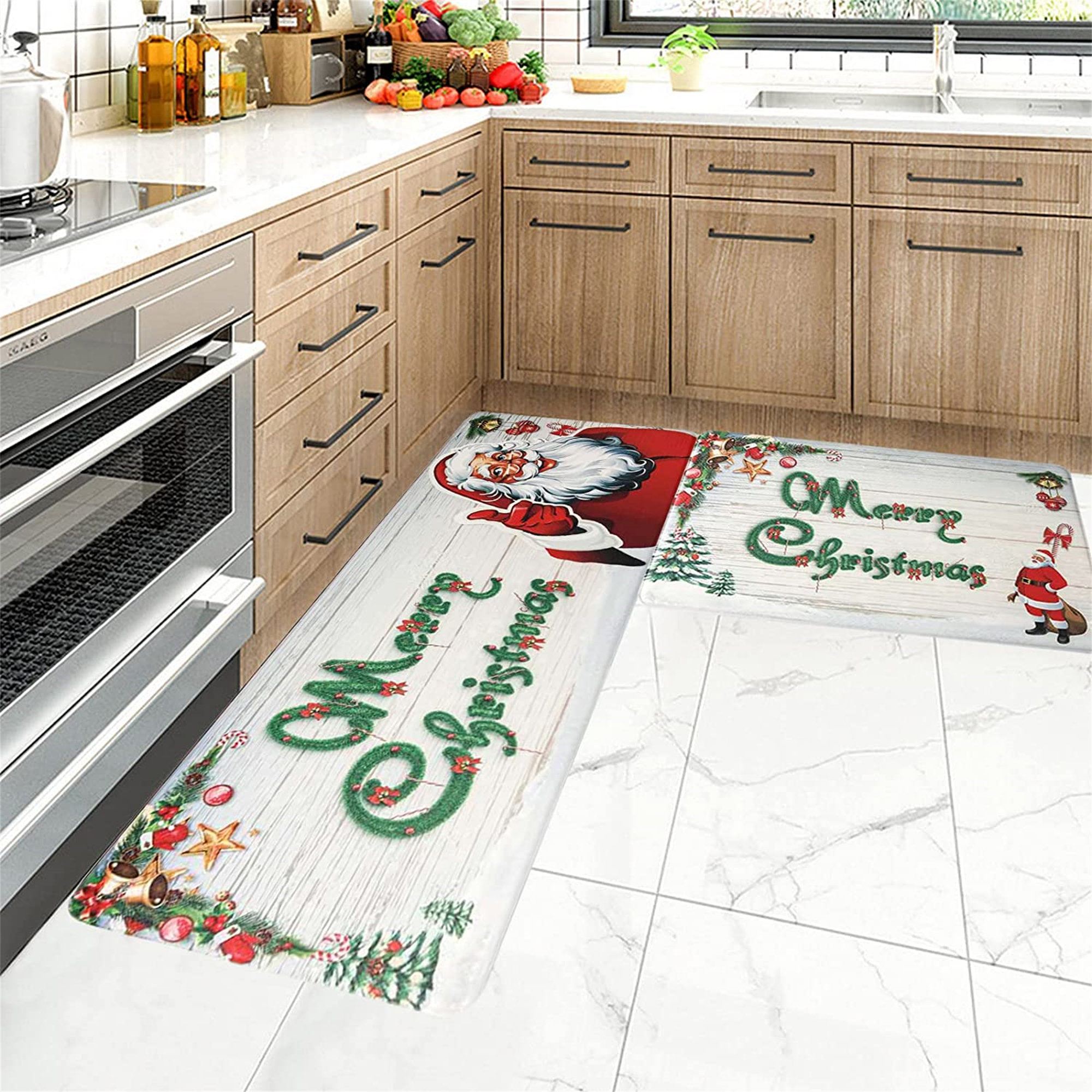 The Holiday Aisle® Deigo Chirstmas Anti-Fatigue Non-Skid Kitchen Mat ...