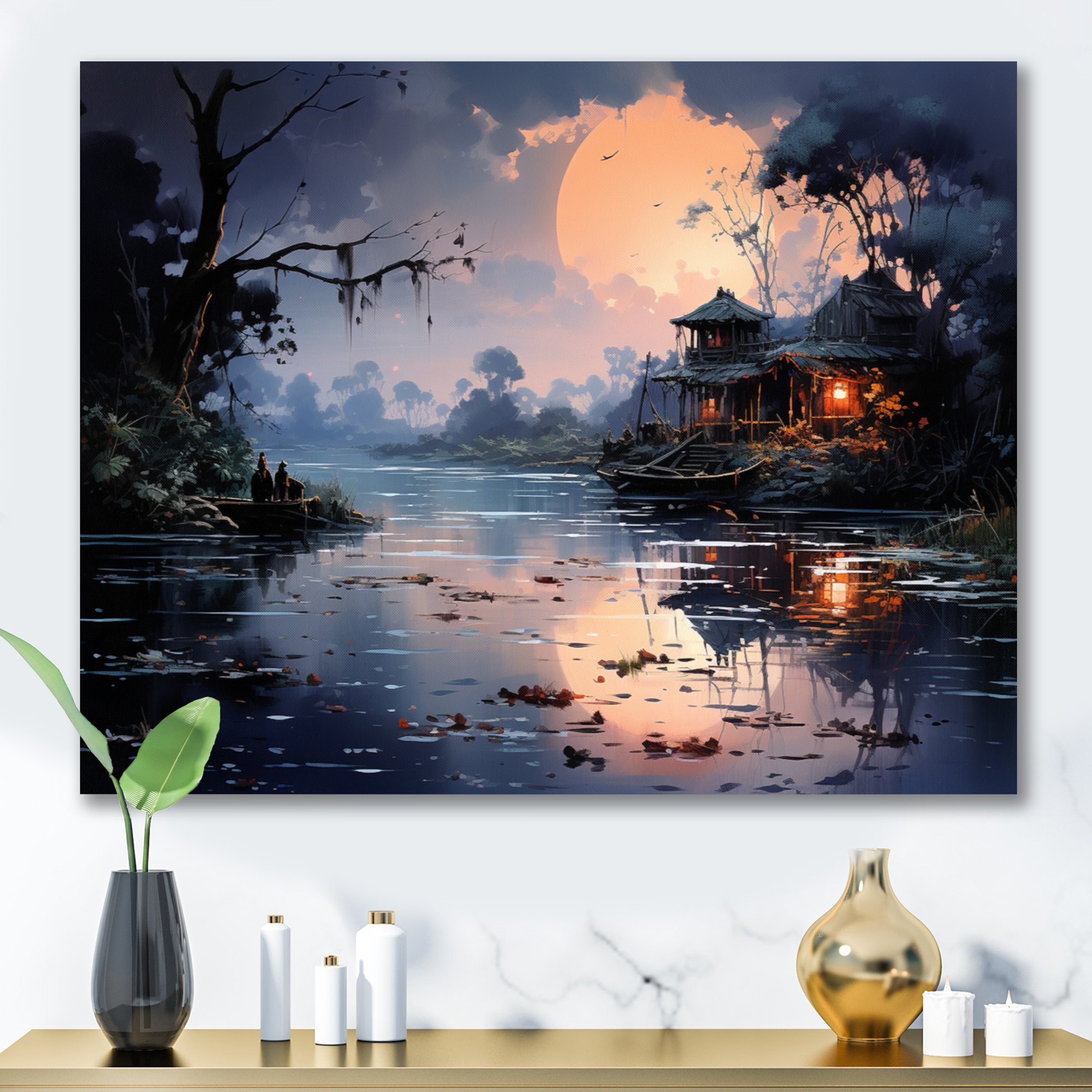 Red Barrel Studio® Vietnam Moonlit Serenade Landscape III On Canvas ...
