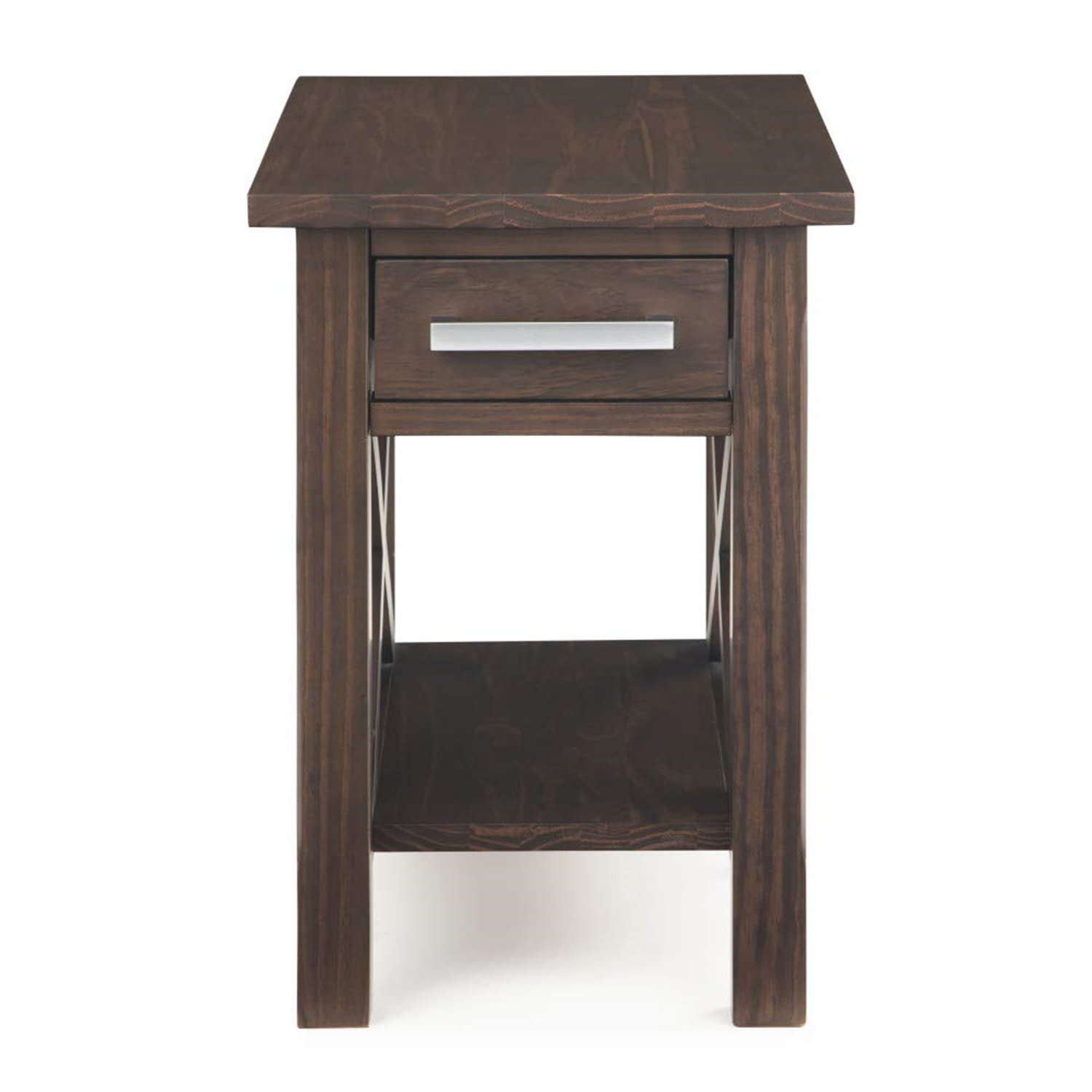 Latitude Run® Black End Table With Large Drawer - Solid Wood ...