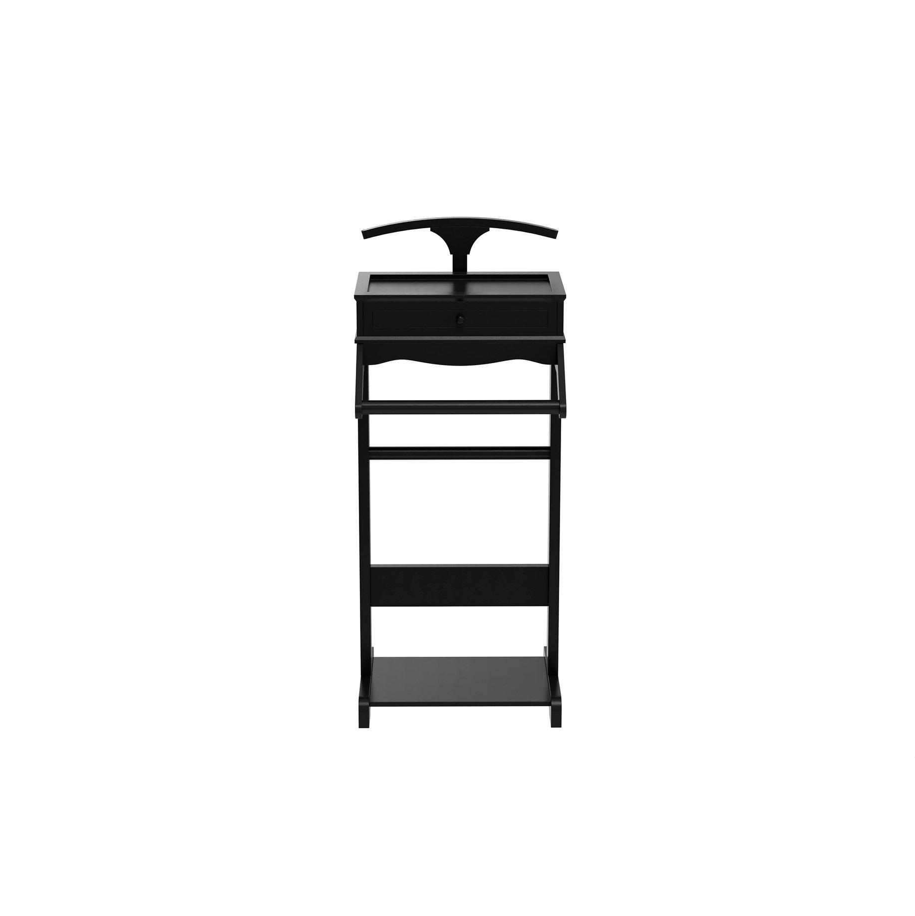 Bloomsbury Market Clothing Rack With Storage Shelves, Wooden Valet ...