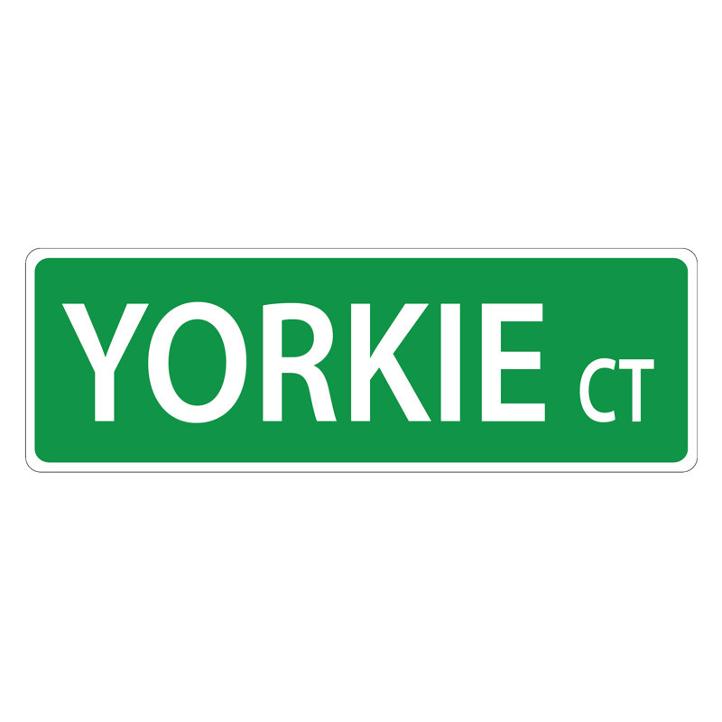 Imagine This Company Yorkie Court. Hanging Street Sign | Wayfair