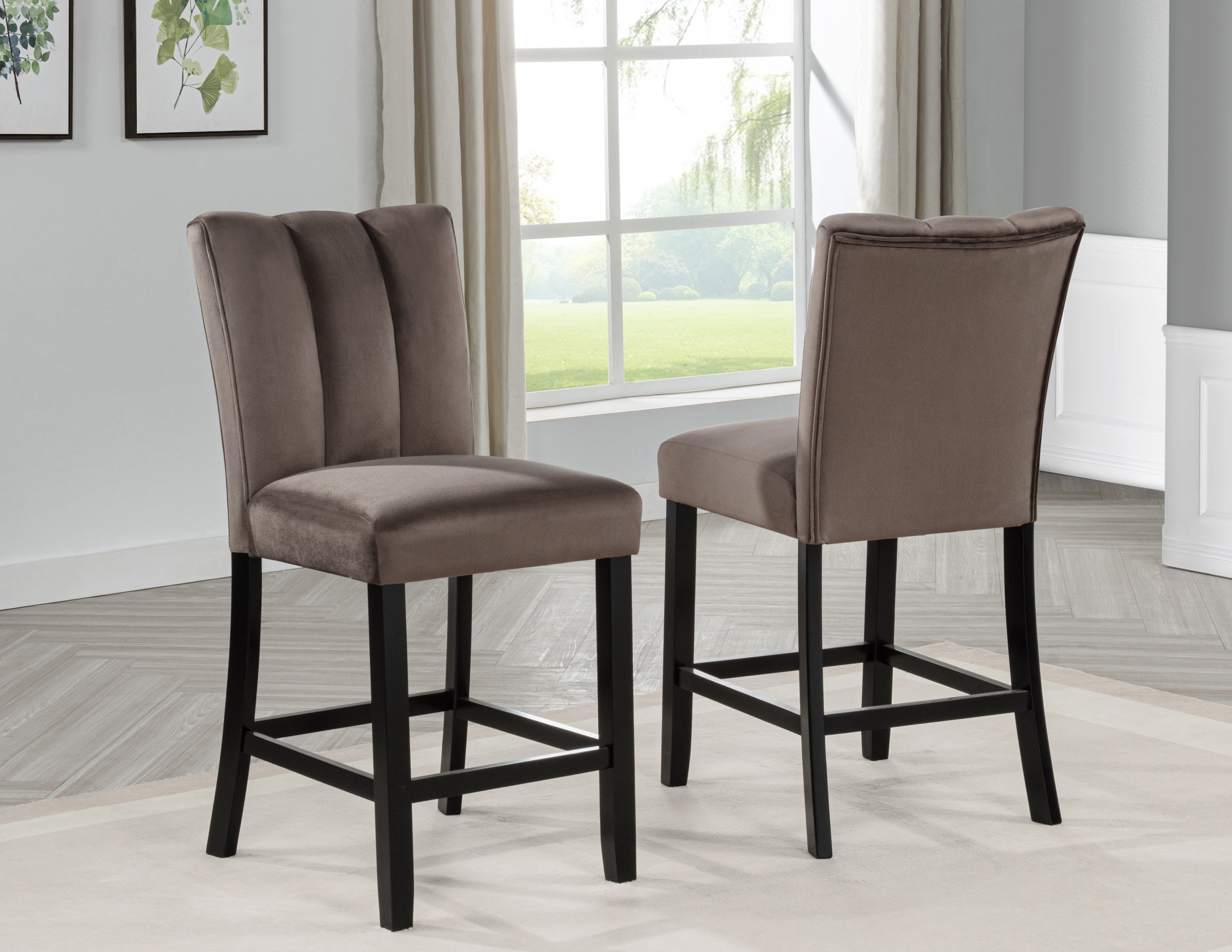 Latitude Run® 2 Pieces Upholstered Counter Height Stool | Wayfair