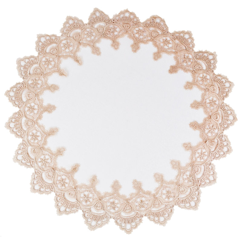 House of Hampton® Elmwood Gold European Lace Antique Jacquard Table ...