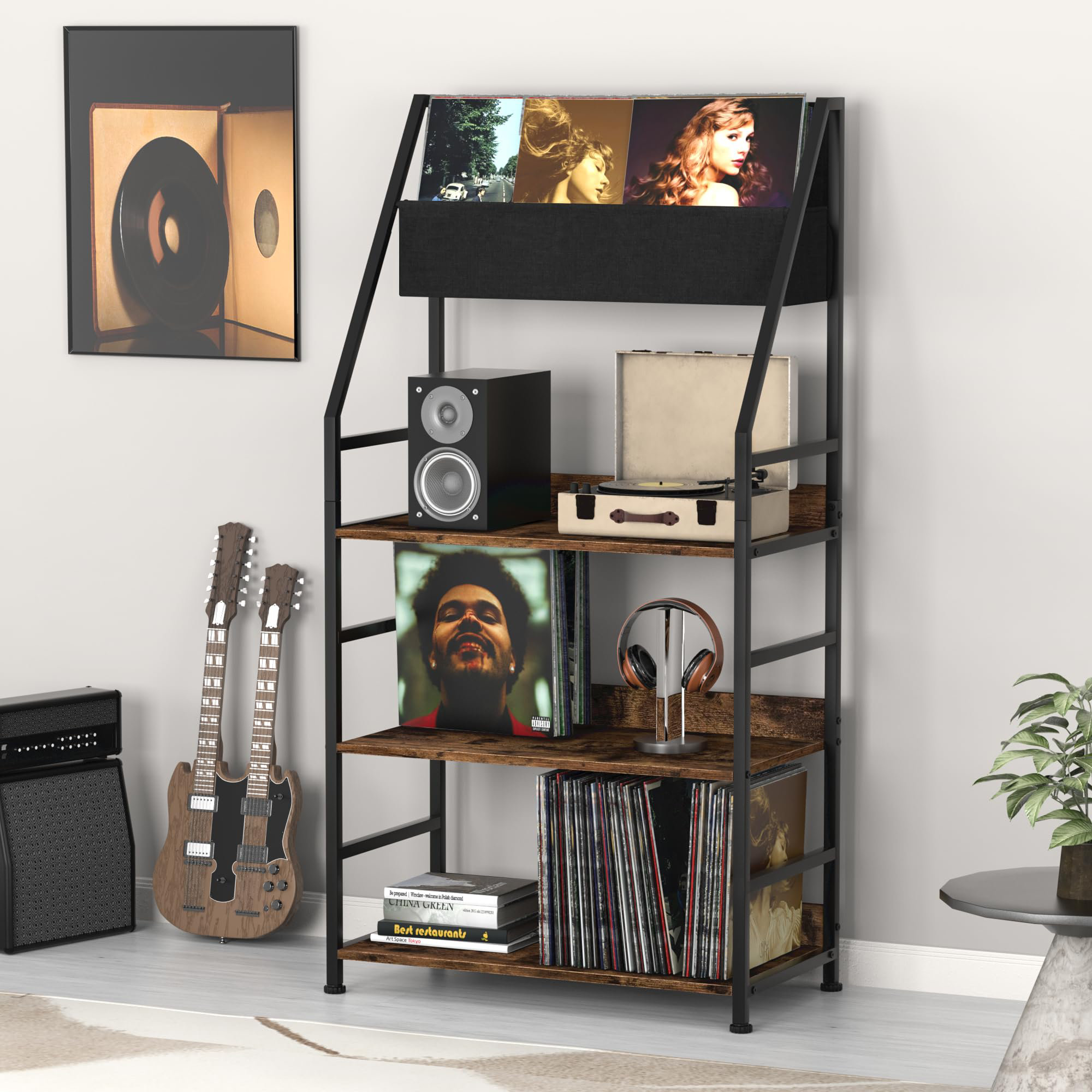 17 Stories 3 Tier Vinyl Records Display Turntable - Wayfair Canada