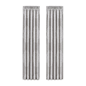 Five Queens Court Lambert LAmarat Silver Curtain Panel Pair & Reviews ...