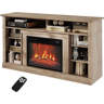 Gracie Oaks 58" Farmhouse TV Stand with 23" Electric Fireplace - Remote ...