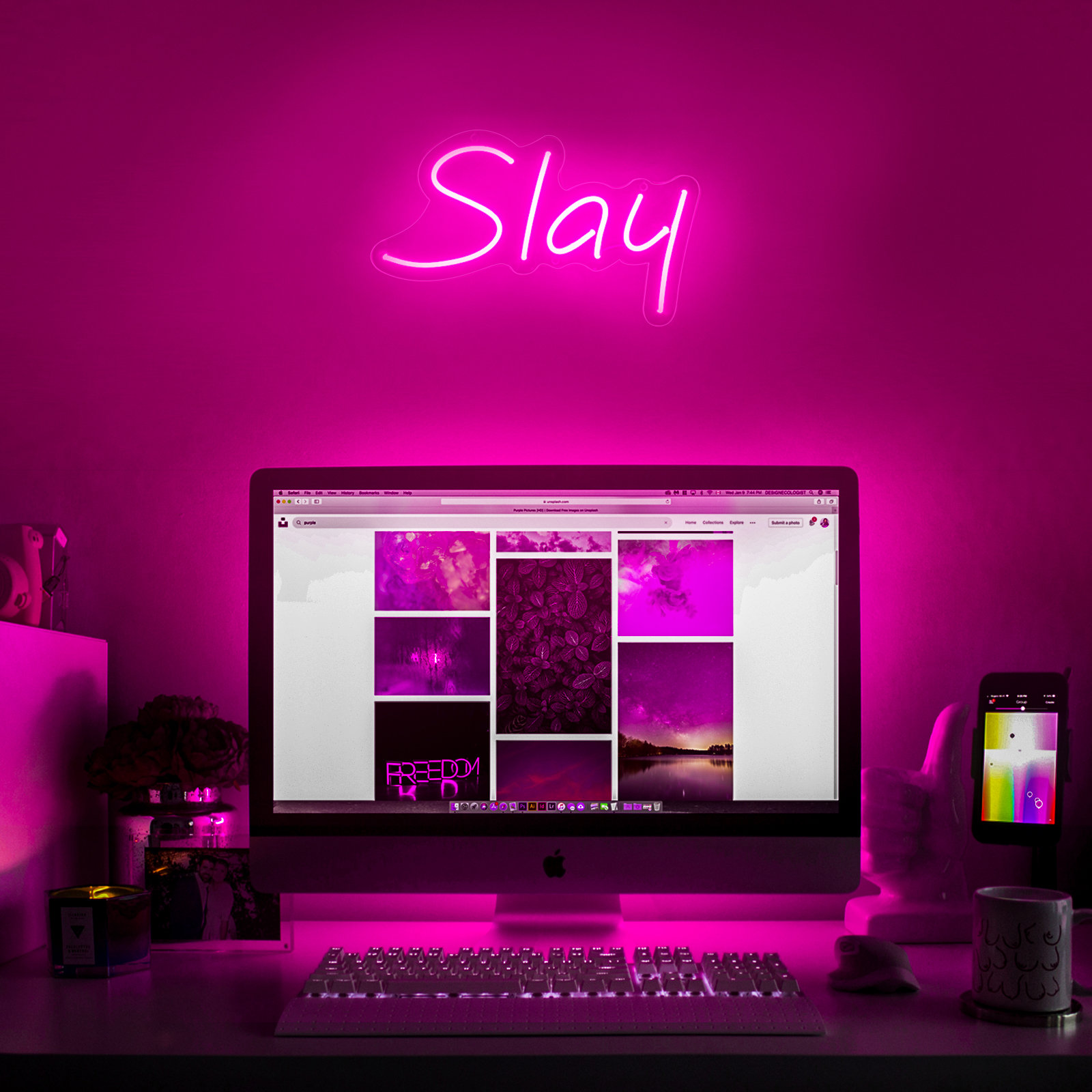 Wrought Studio Lopp 8" Slay LED Neon Sign & Reviews | Wayfair