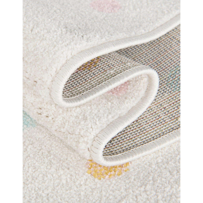 Unique Loom Polka Dots Machine Woven / Power Loomed Polypropylene Rug ...