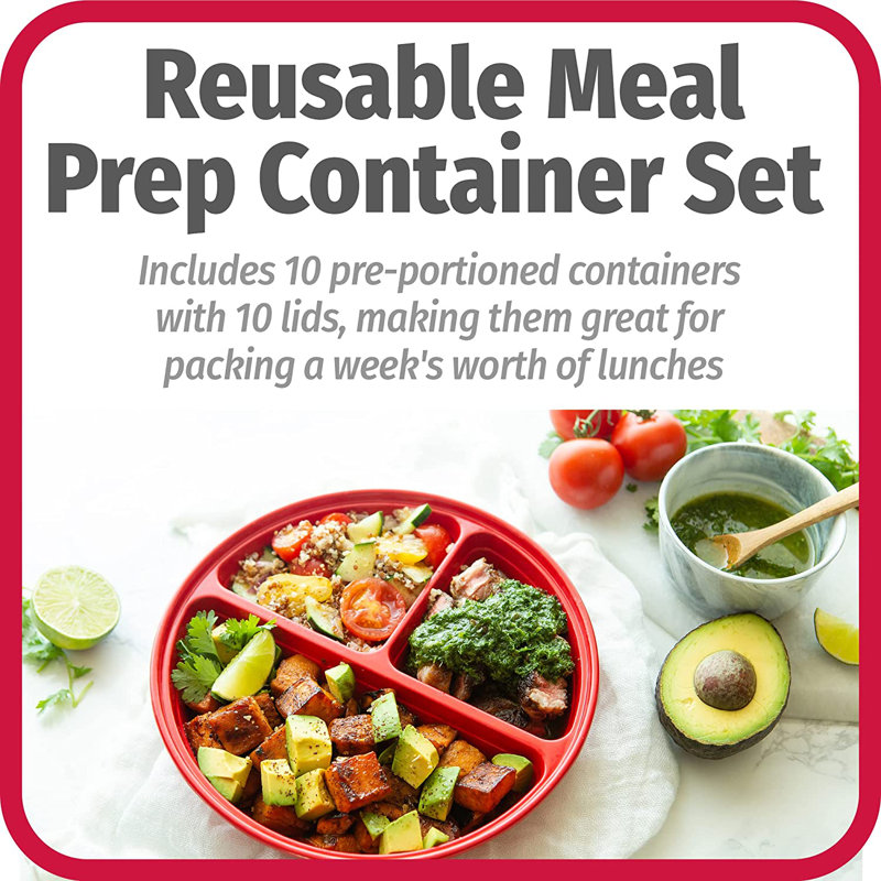 Prep & Savour Dalee Three Compartment 10 Container Food Storage Set ...