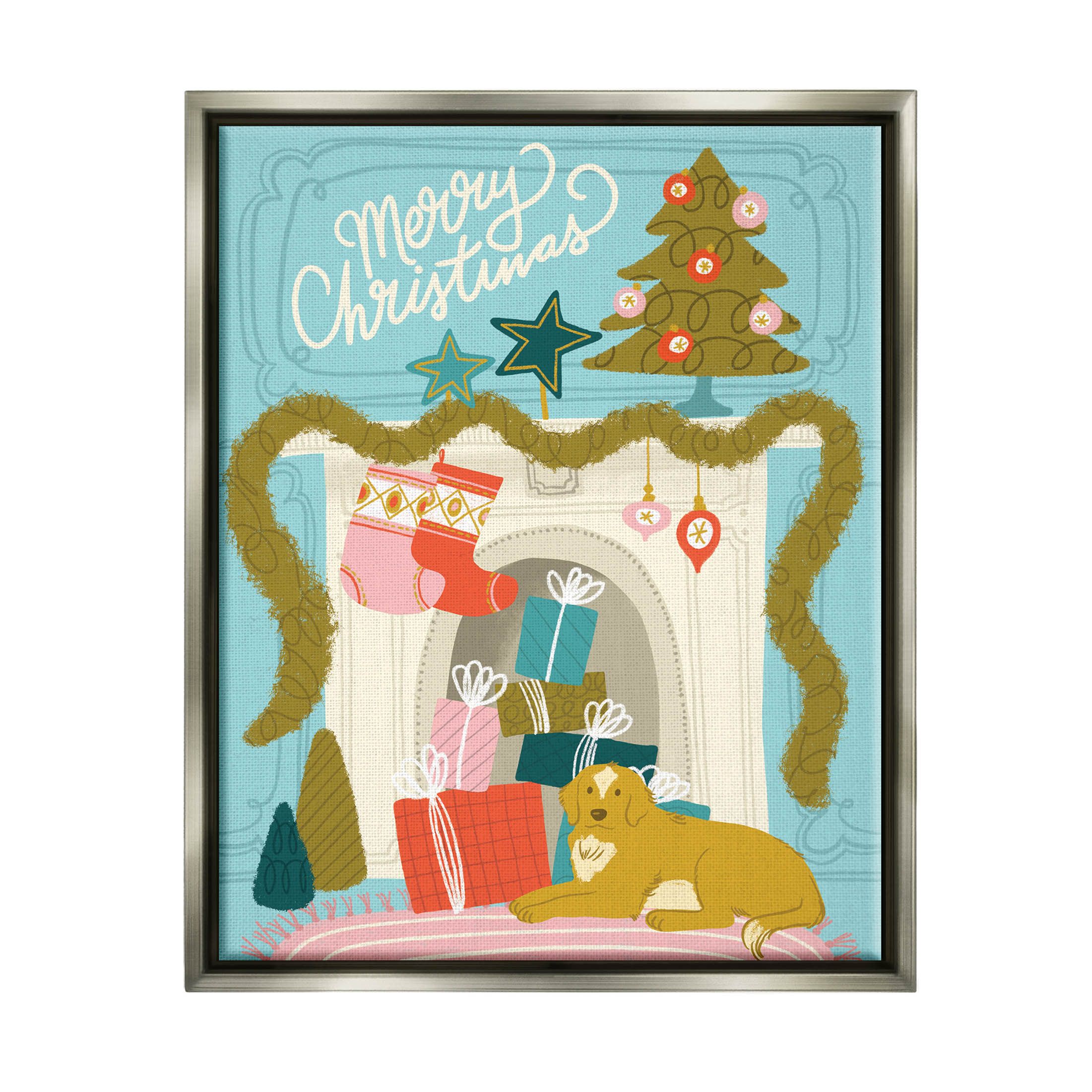The Holiday Aisle® Whimsical Fireplace Merry Christmas by Kristina ...