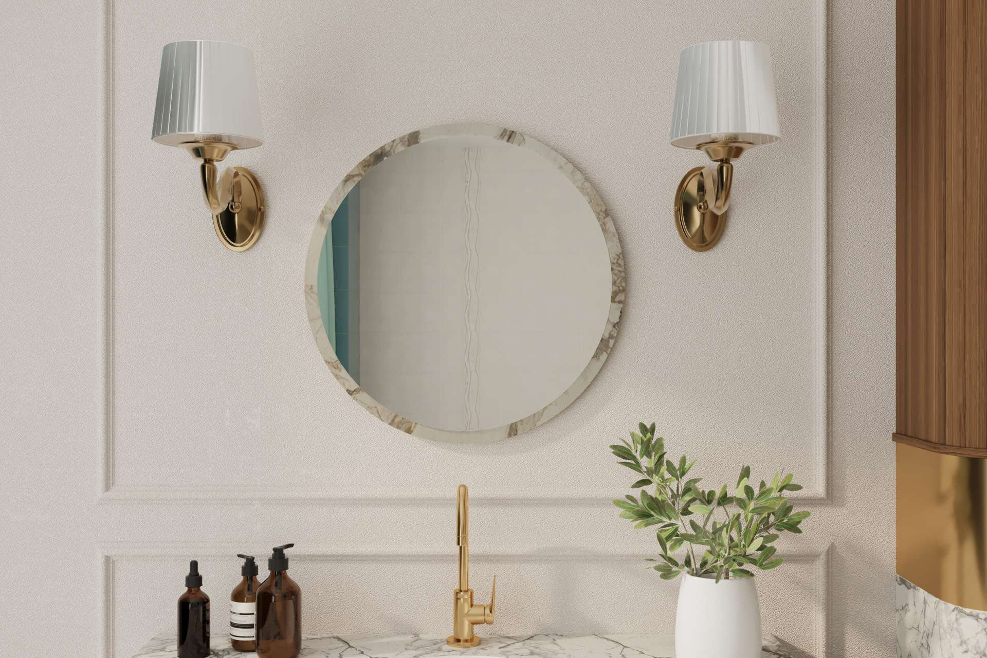 Hokku Designs 100% MDF Ecological Flotal-E Mirror Round Mirror ...