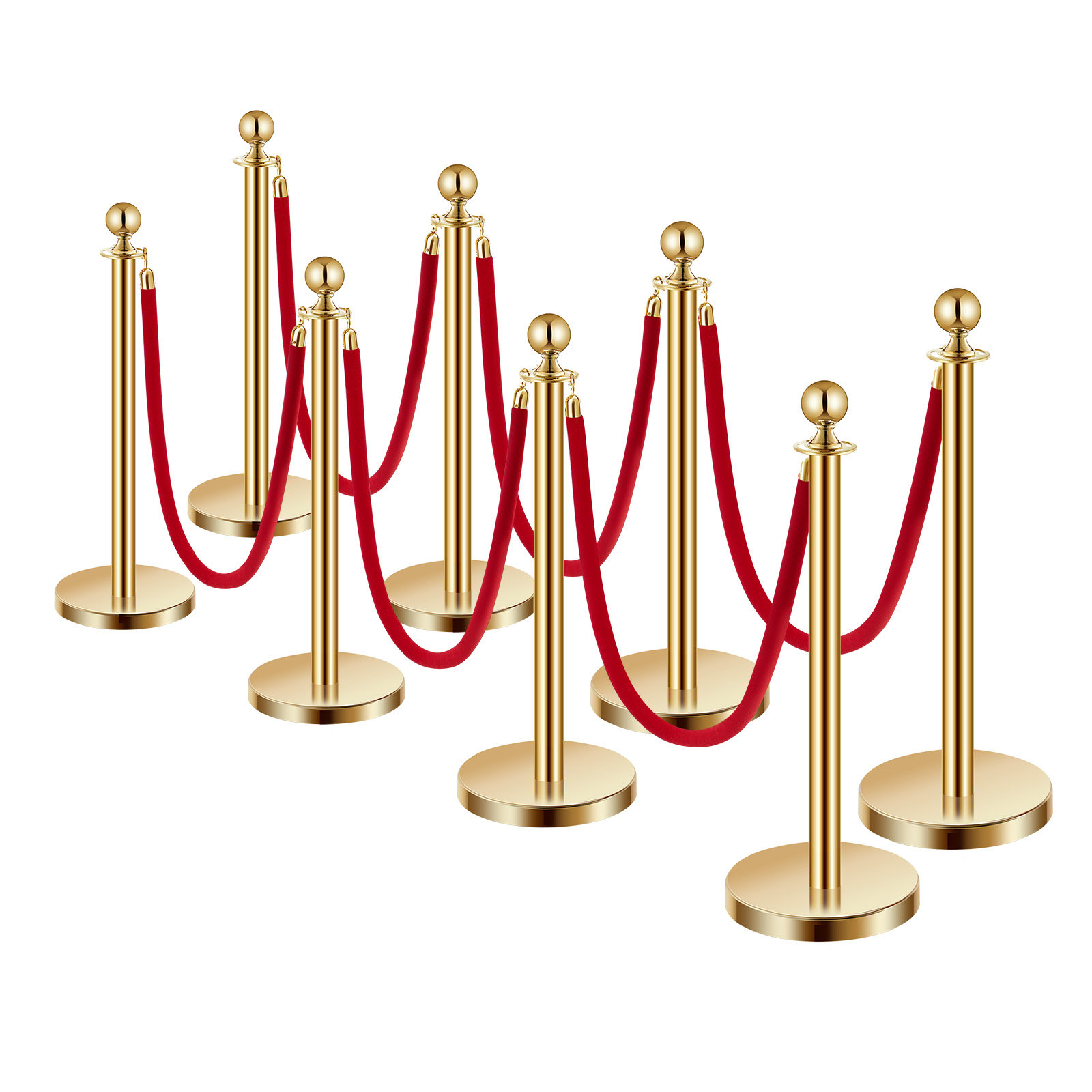 Stellweilan Tessberg Stanchions and Velvet Ropes 8Pcs, Hollow Base with ...