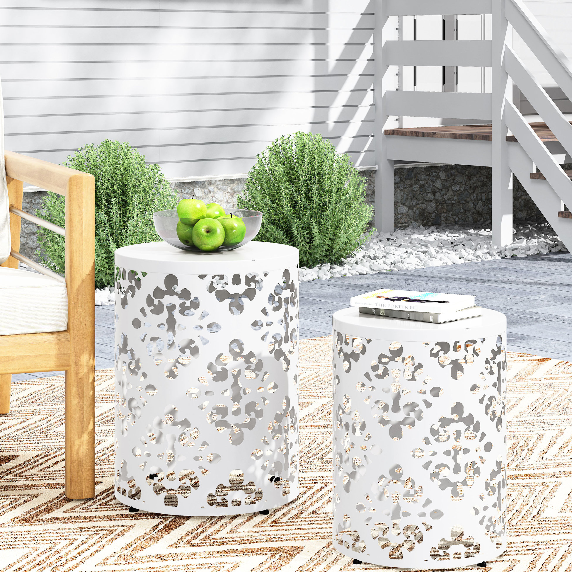 Ivy Bronx Modern Metal S/2 End Table , Iron Cut For An Exquisite Touch ...