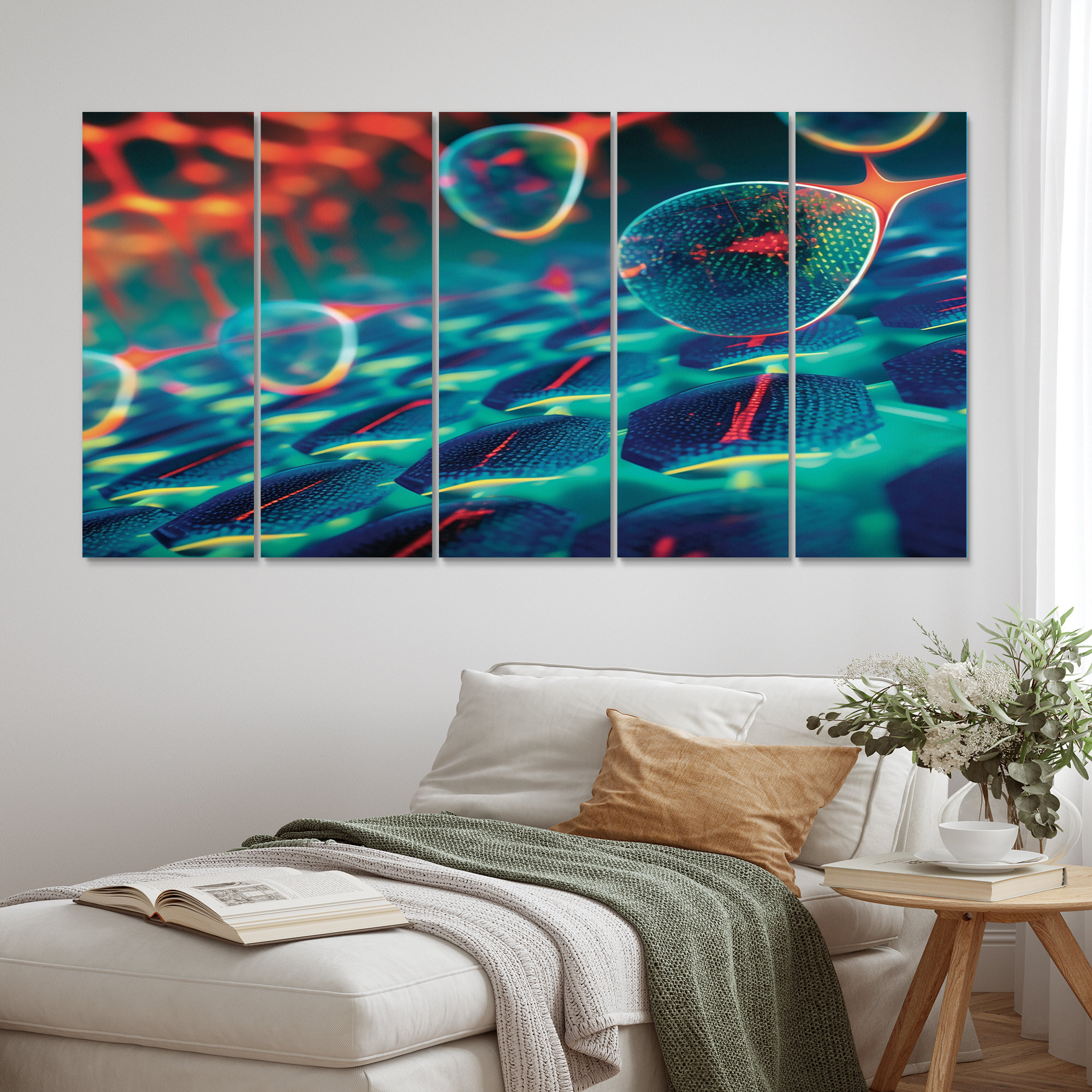 Latitude Run® Infinity Matrix In Retro Turquoise - Fractals Canvas Art ...