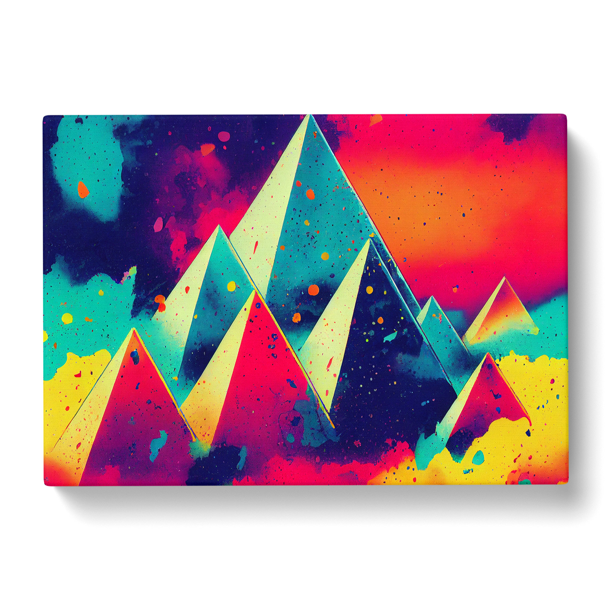 Alpen Home Splashed Pyramids Abstract - Wrapped Canvas Graphic Art ...