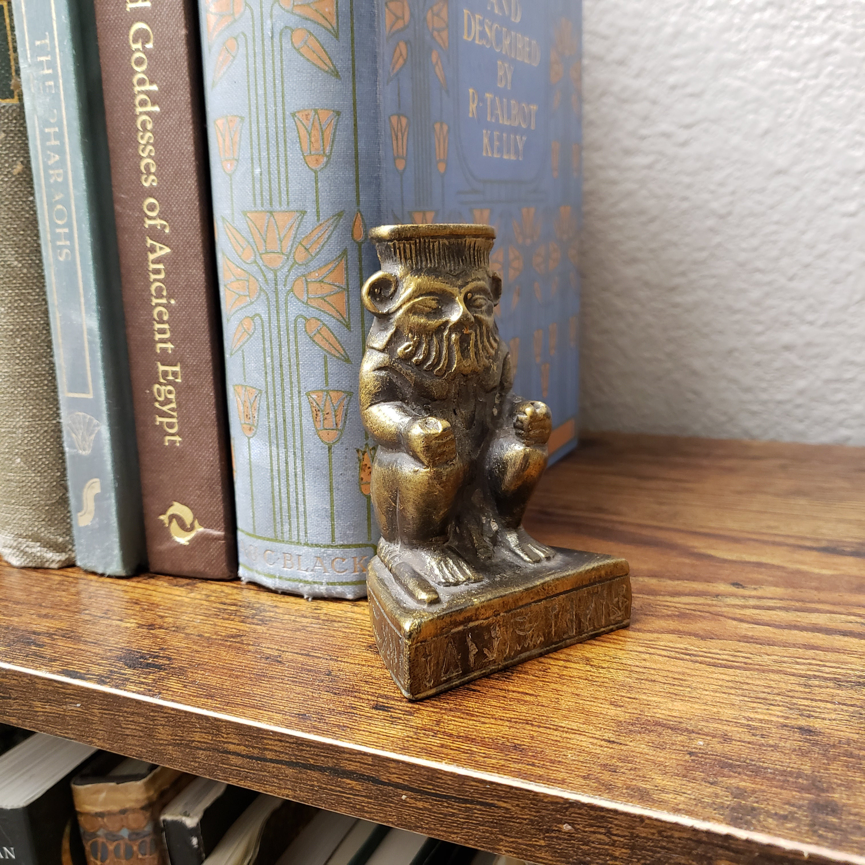 Fleur De Lis Living Egyptian Dwarf God Bes Statue - Bronze Ancient ...