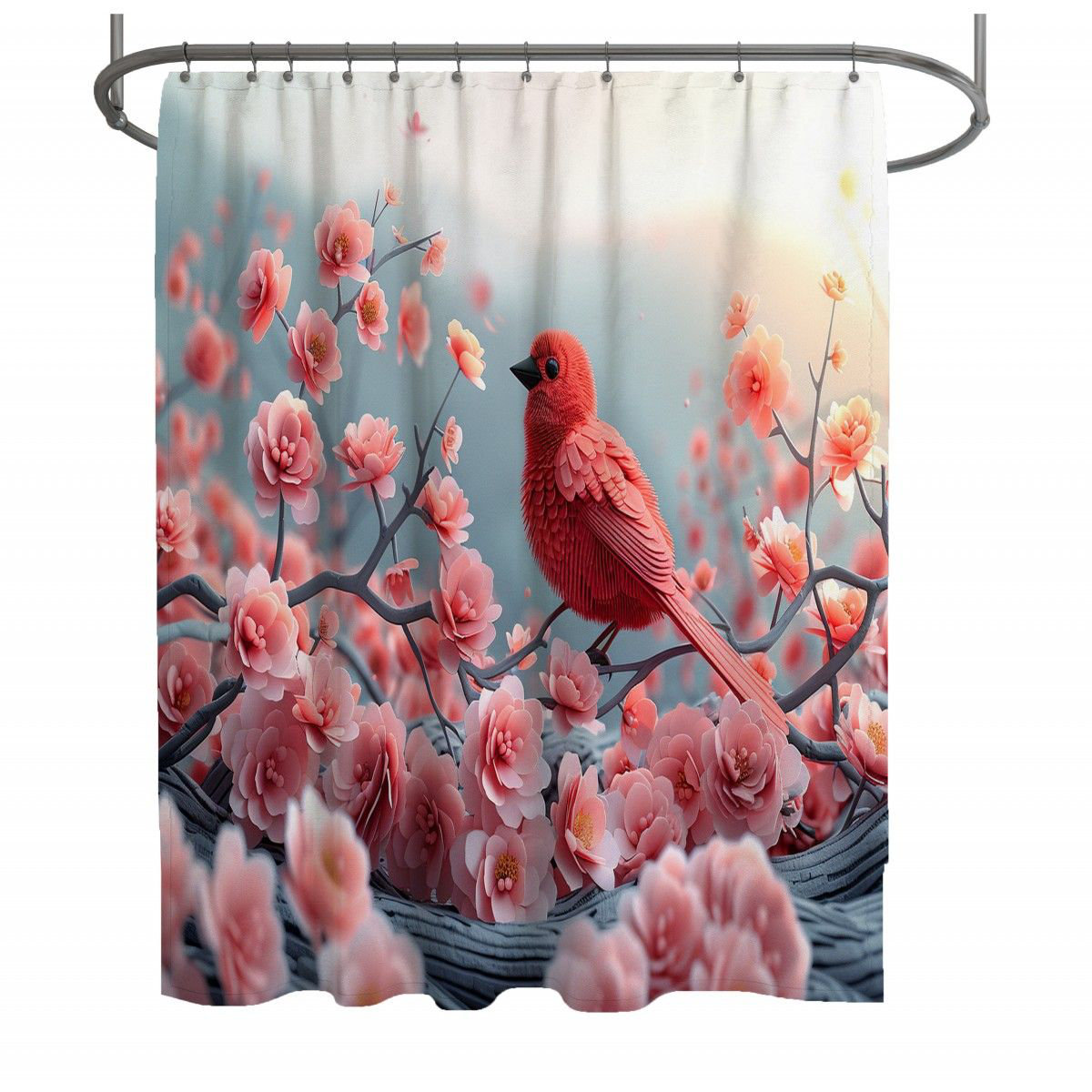 VisionDecor Bird Shower Curtain - Wildlife Bathroom Decor | Wayfair