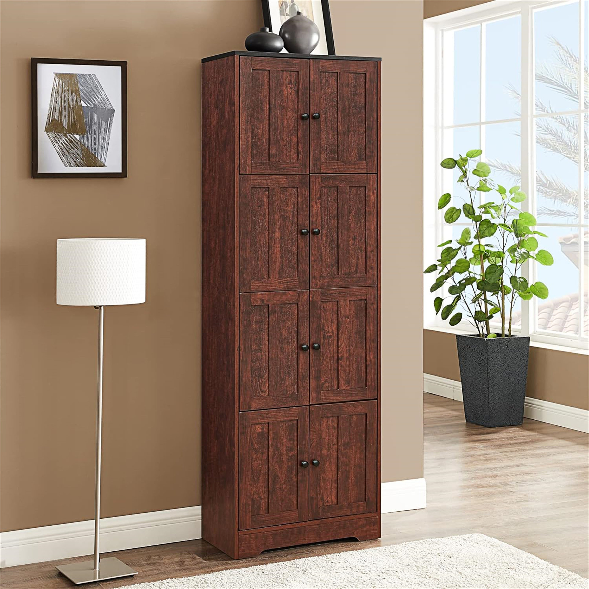 Latitude Run® Tall Storage Cabinet With 8 Doors And 4 Shelves | Wayfair
