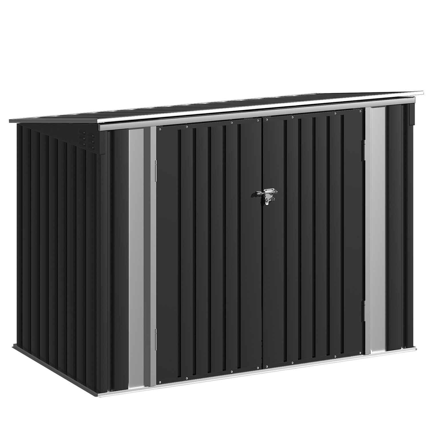Devoko 6 ft. W X 3 ft. D Galvanized Steel Horizontal Garage Shed ...