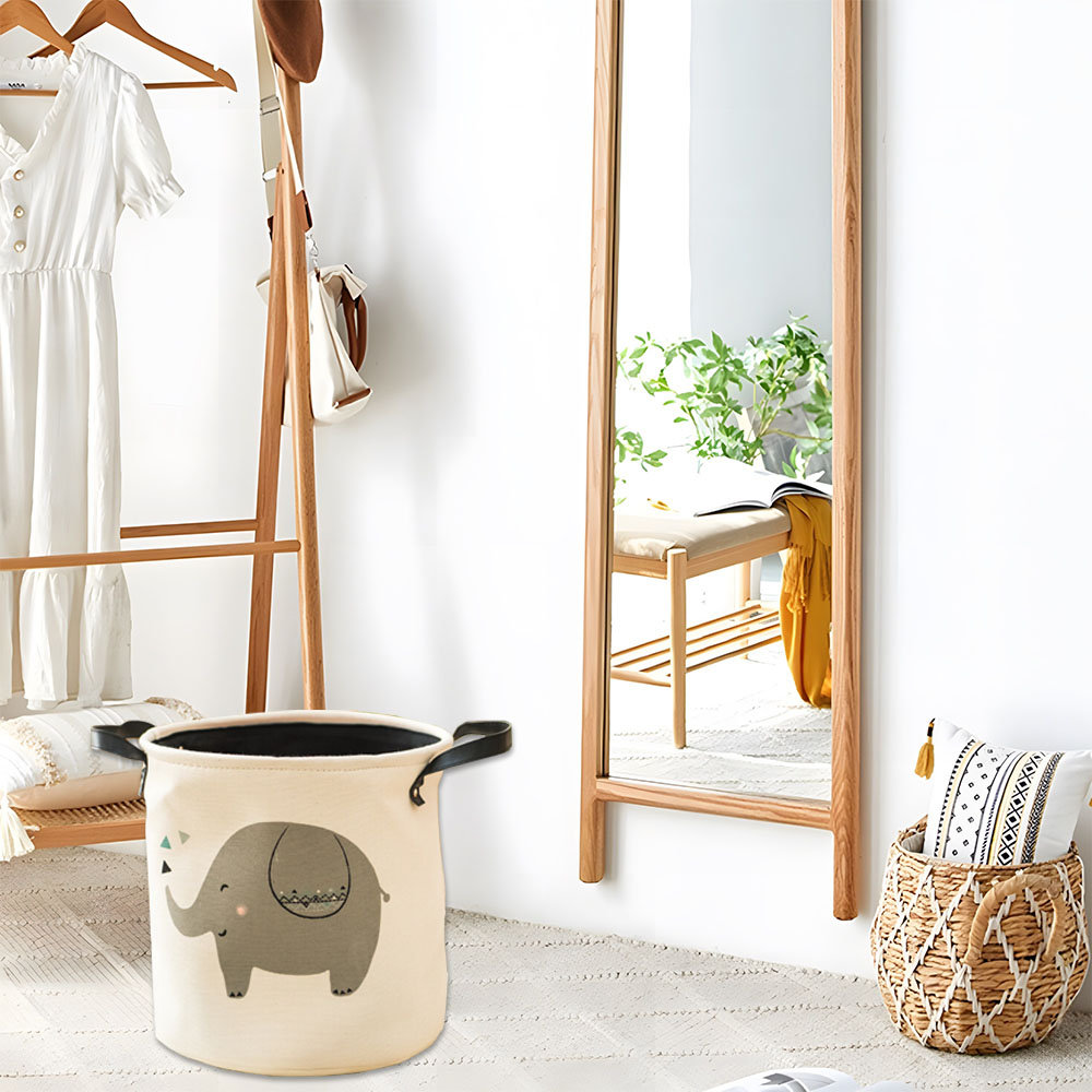 Indigo Safari Fabric Laundry Basket with Handles | Wayfair